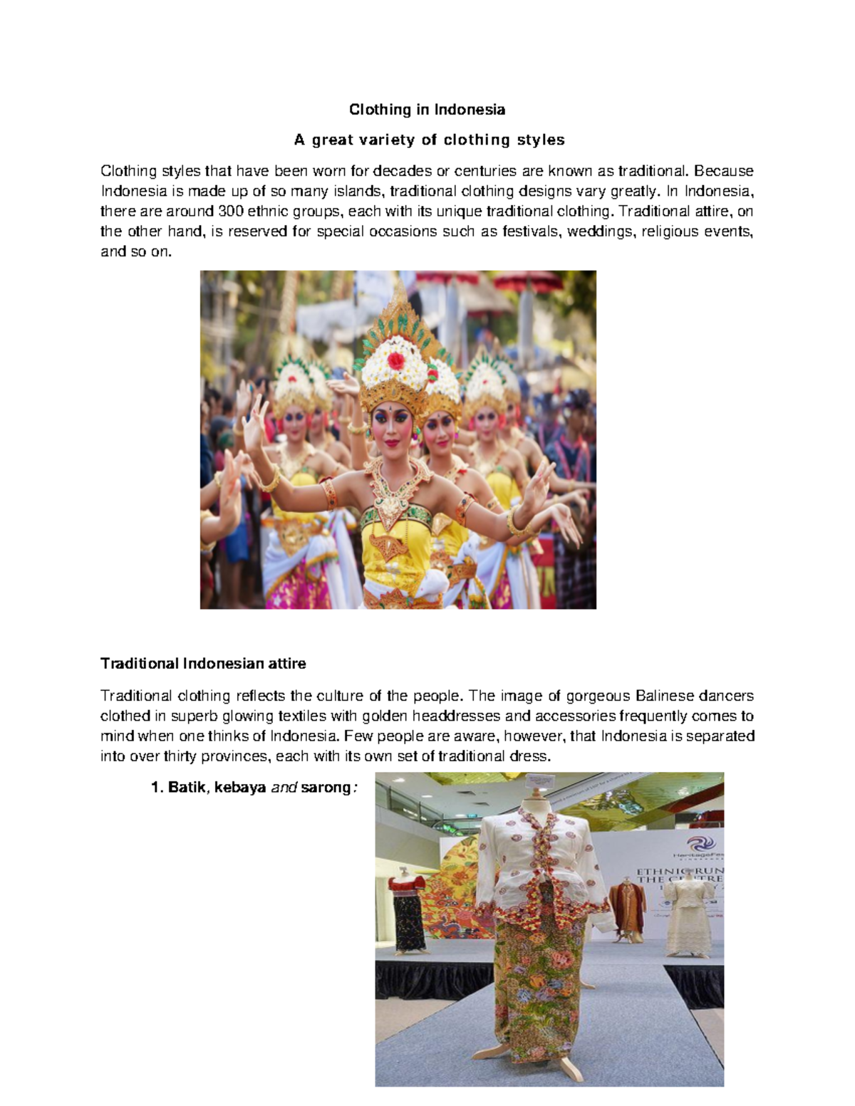 Clothing AND Games- Sports - Clothing in Indonesia A great variety of ...