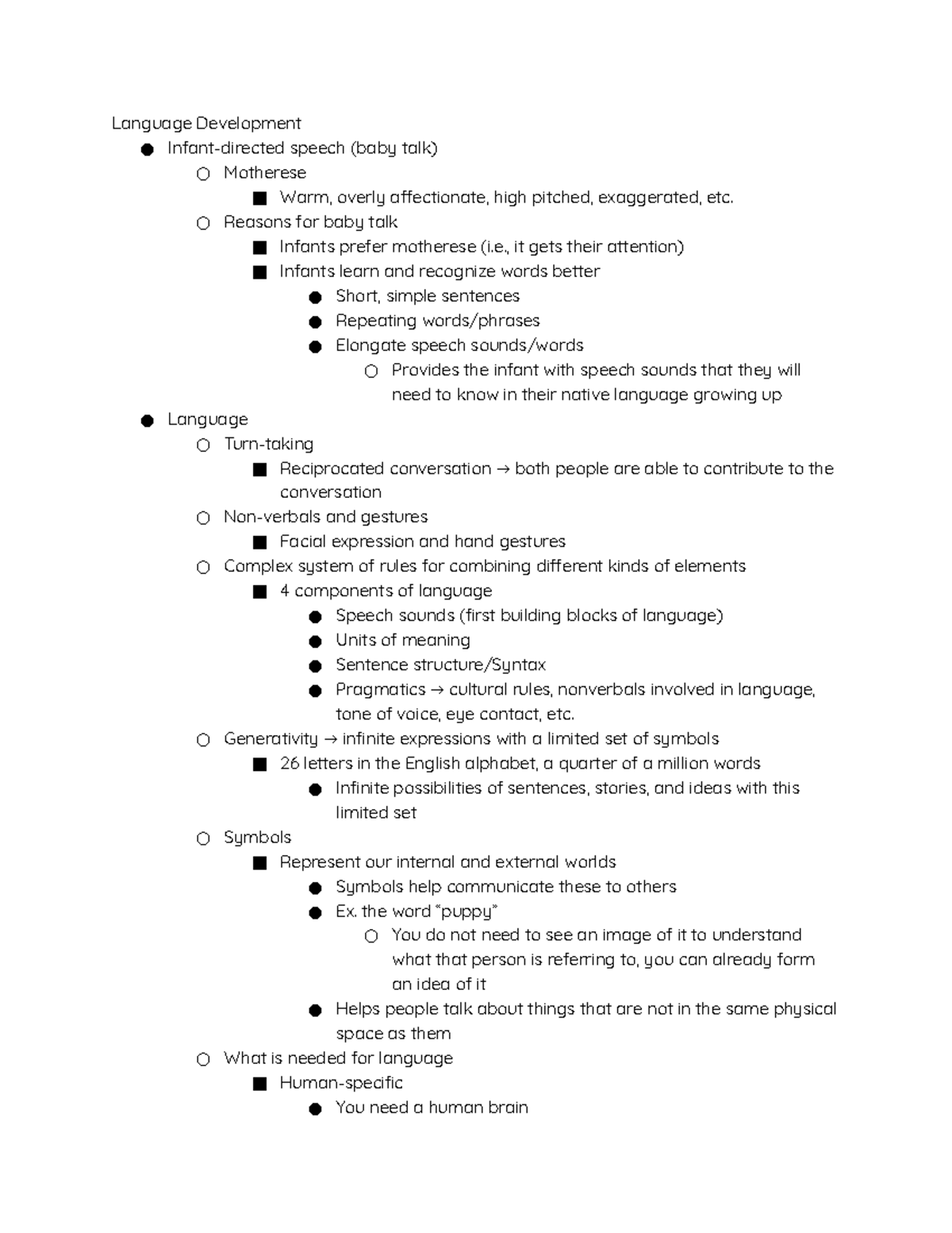 PSY 335 - Infancy Cognitive Development - Language Development Infant ...