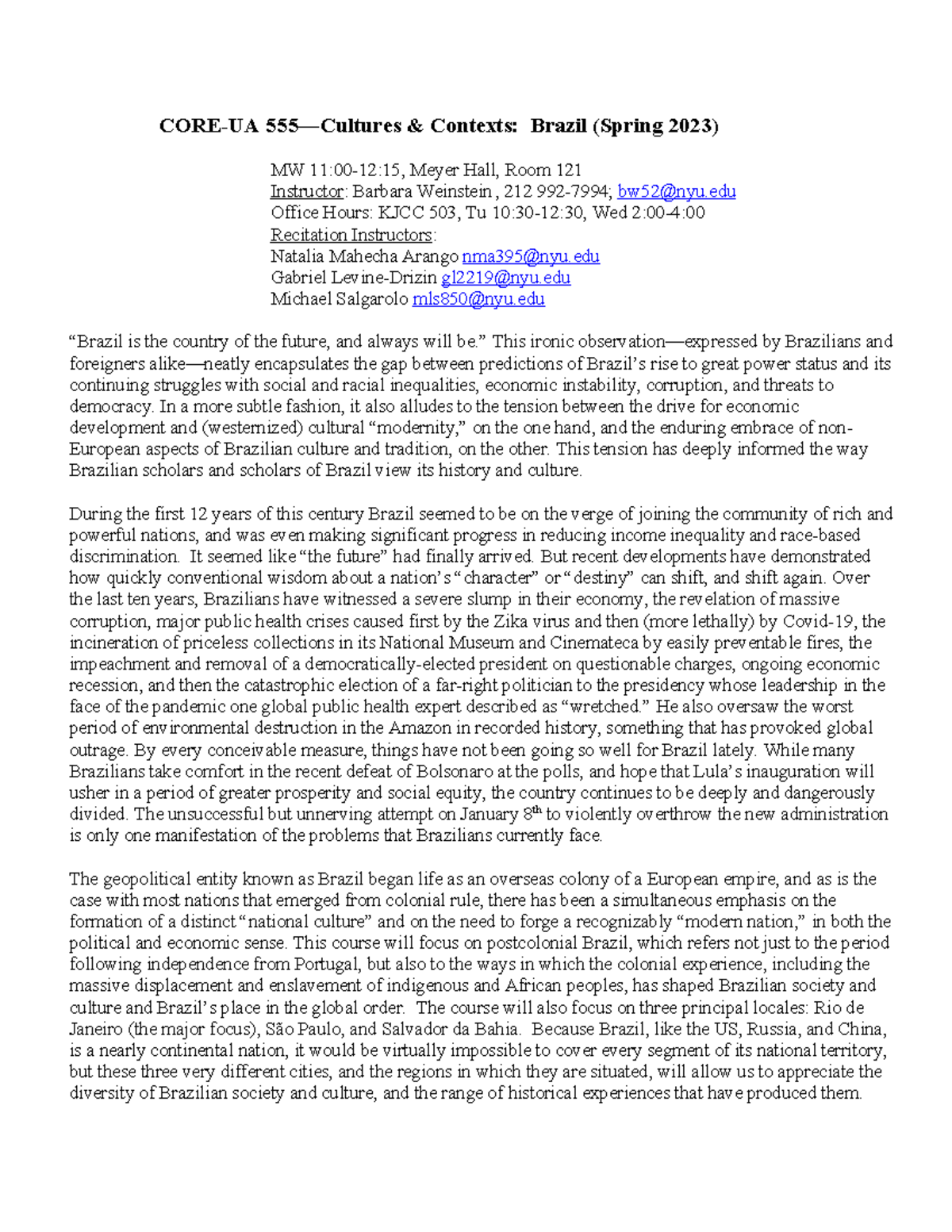 Core Brazilcultures And Context - CORE-UA 555—Cultures & Contexts ...