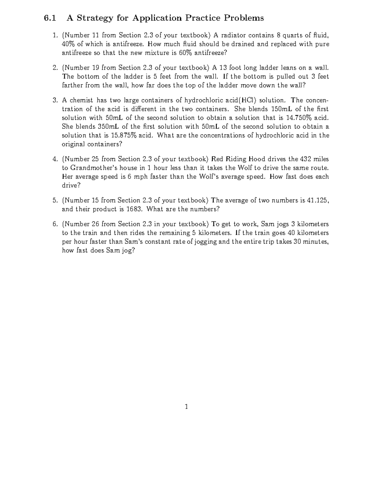 07 applications worksheet - 6 A Strategy for Application Practice ...