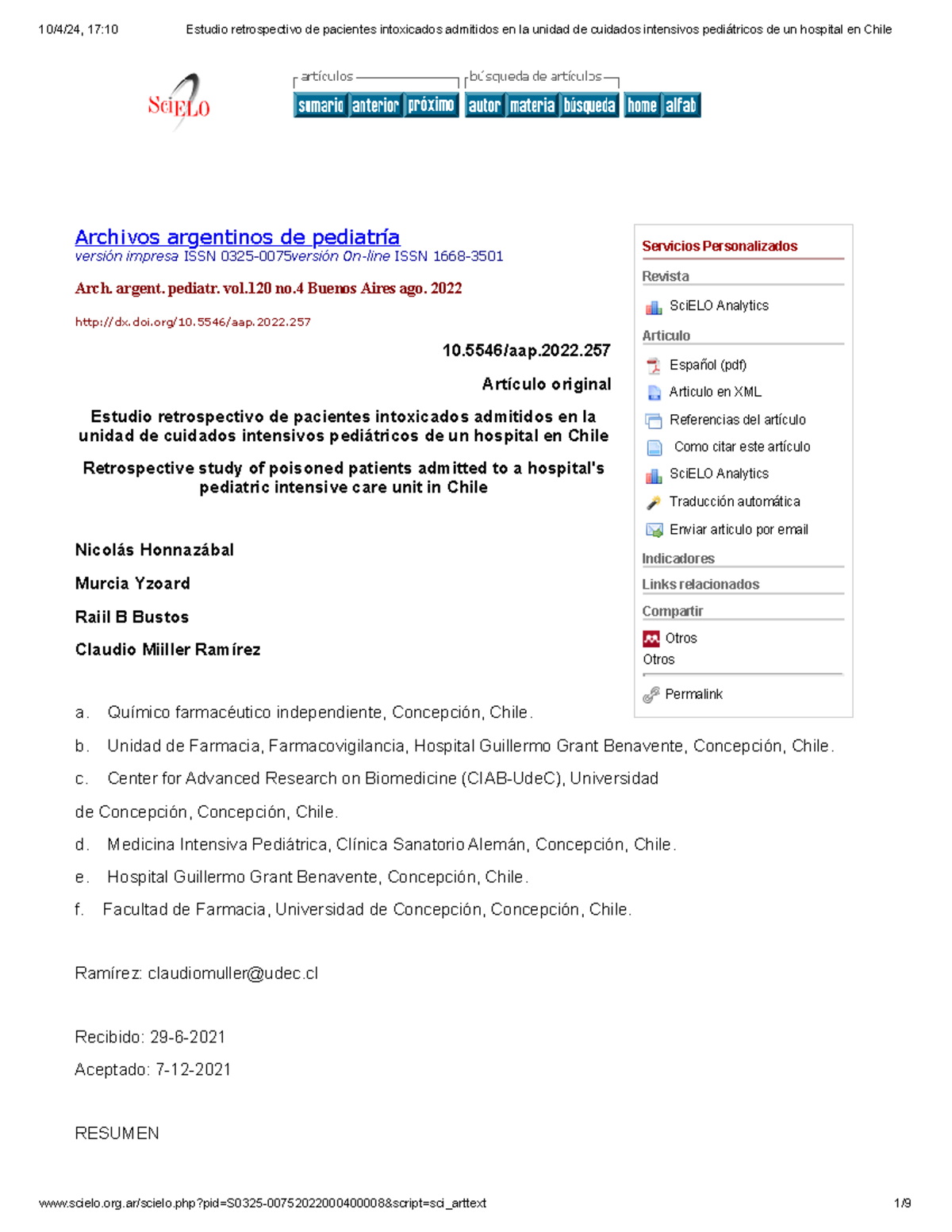 Articulo 4 - Servicios Personalizados Revista SciELO Analytics Articulo Español (pdf) Articulo ...