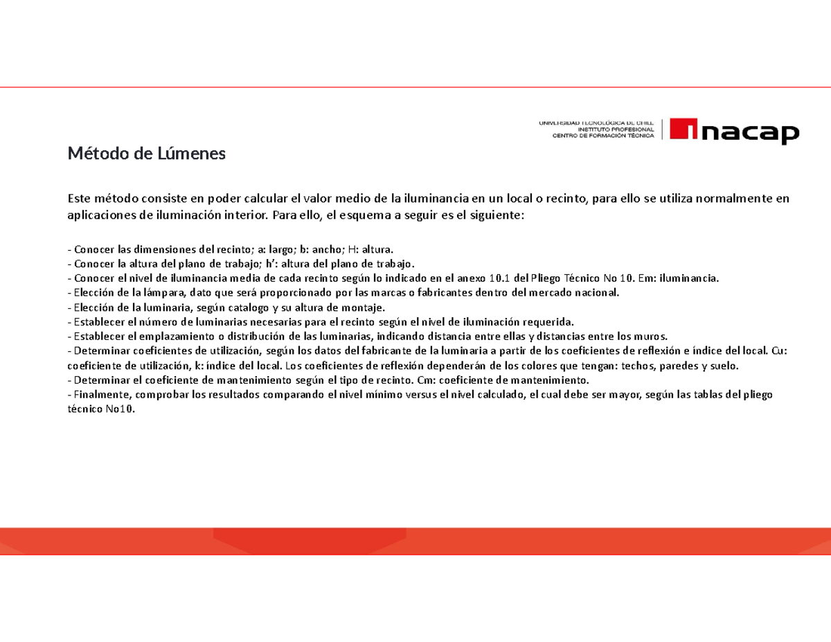 Metodo Lumenes - Este método consiste en poder calcular el valor medio ...