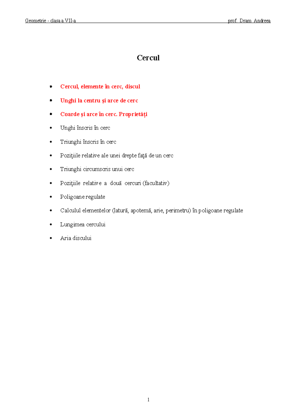 Elementele cercului 7 - Cercul Cercul, elemente în cerc, discul Unghi ...