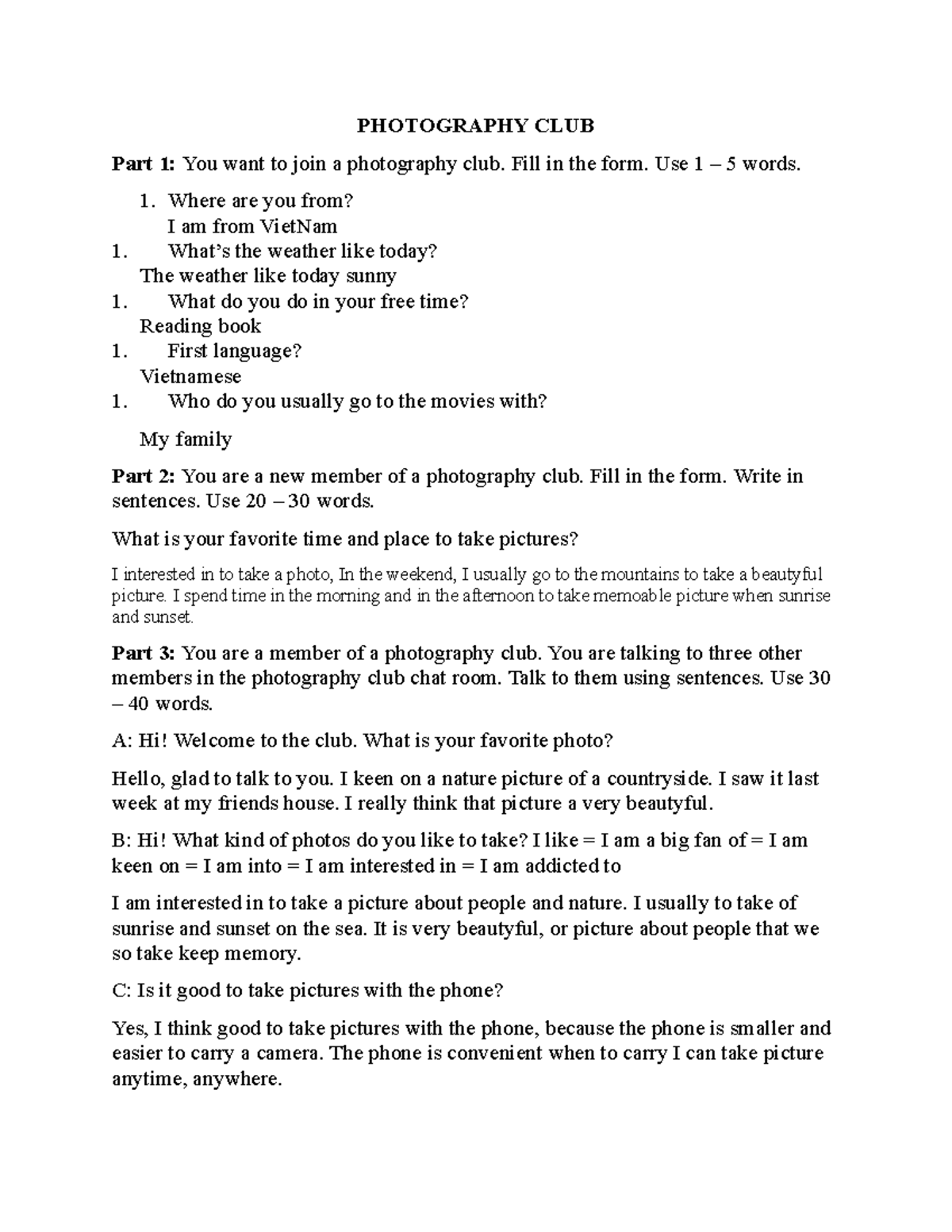 Photography CLUB nthang - PHOTOGRAPHY CLUB Part 1: You want to join a ...