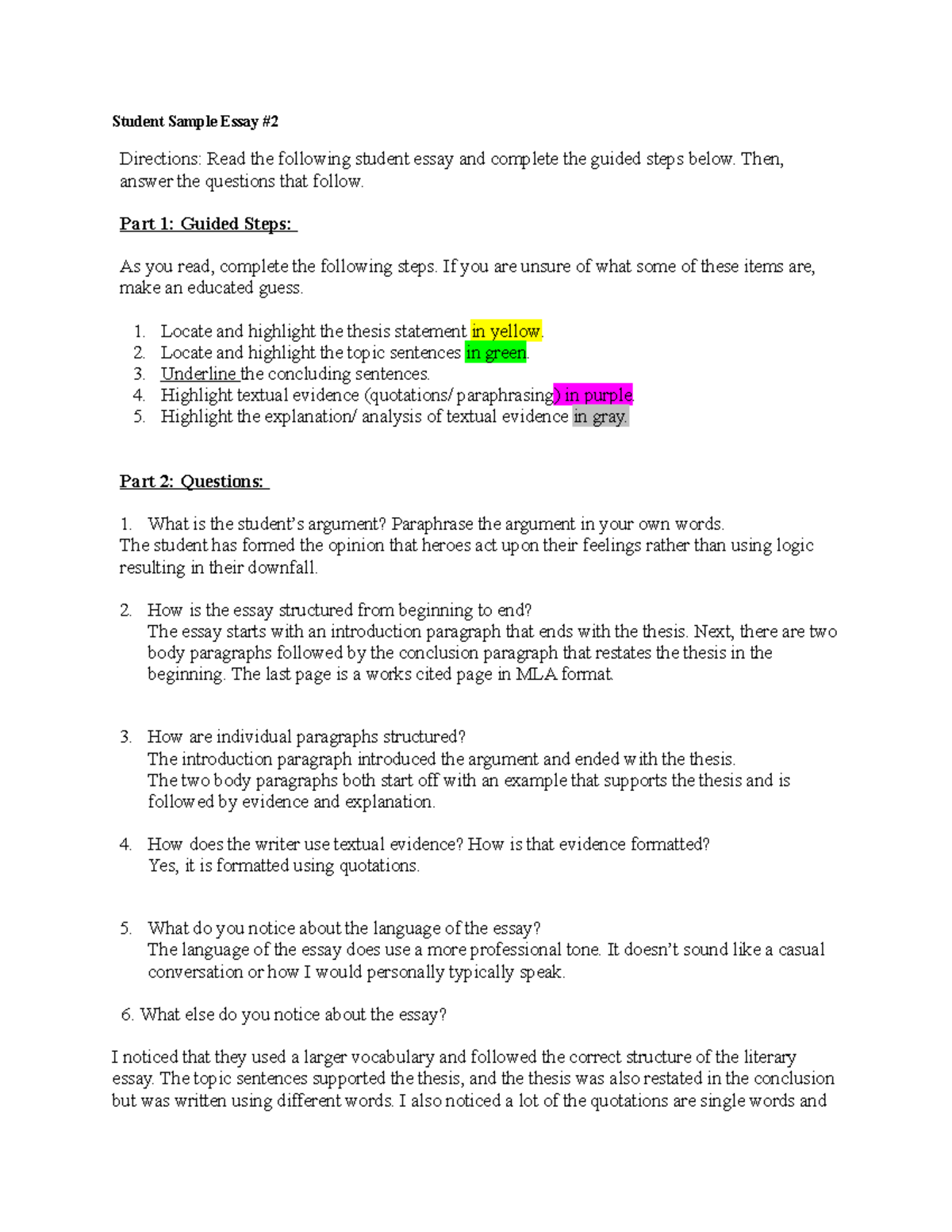 Hess Sample Essay 2 - Student Sample Essay # Directions: Read the ...