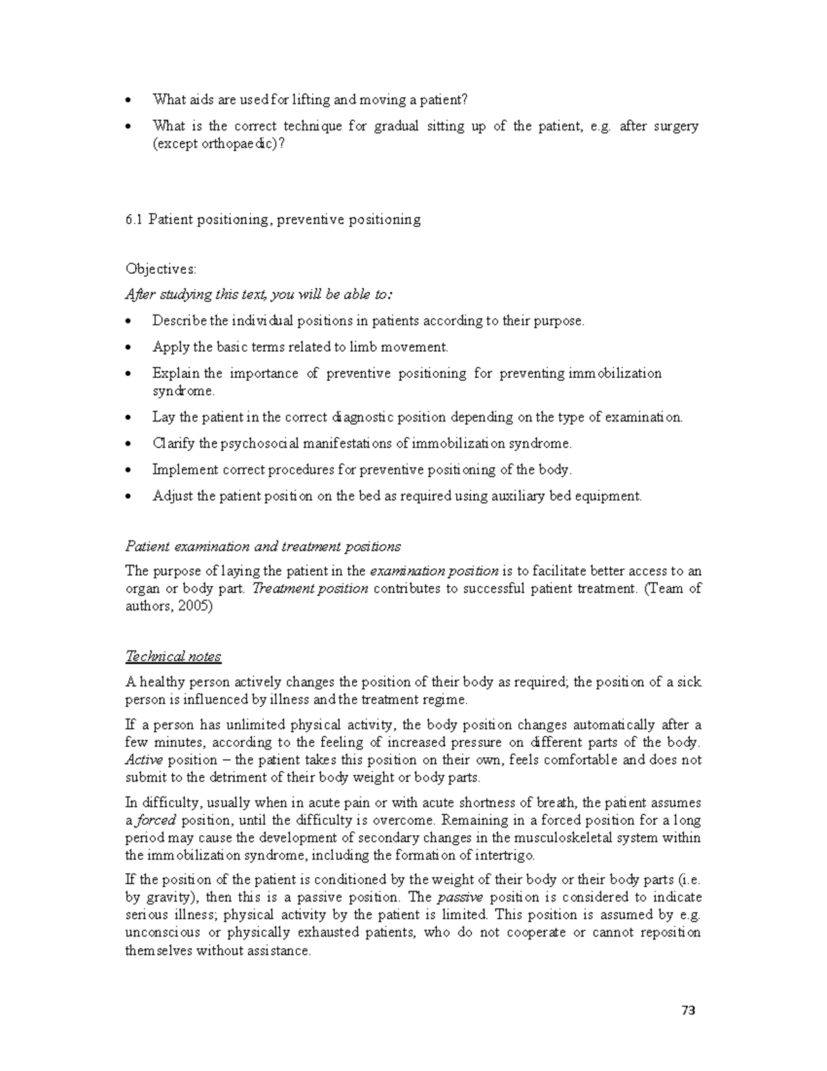 Patient positioning, preventive positioning - What aids are used for ...
