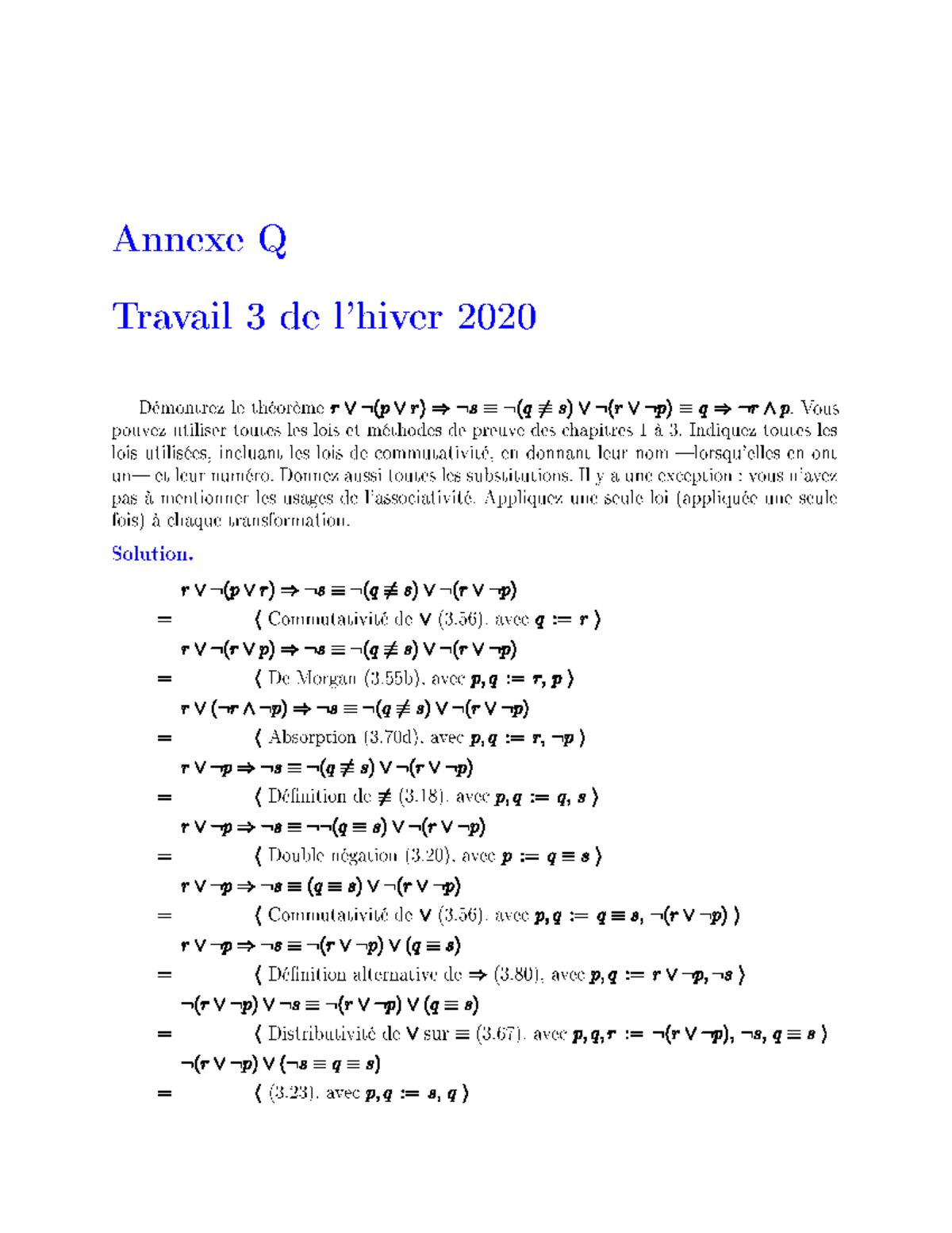 TP3H20Sol - Solution du TP 3 de 2020 - IFT1000 - Studocu
