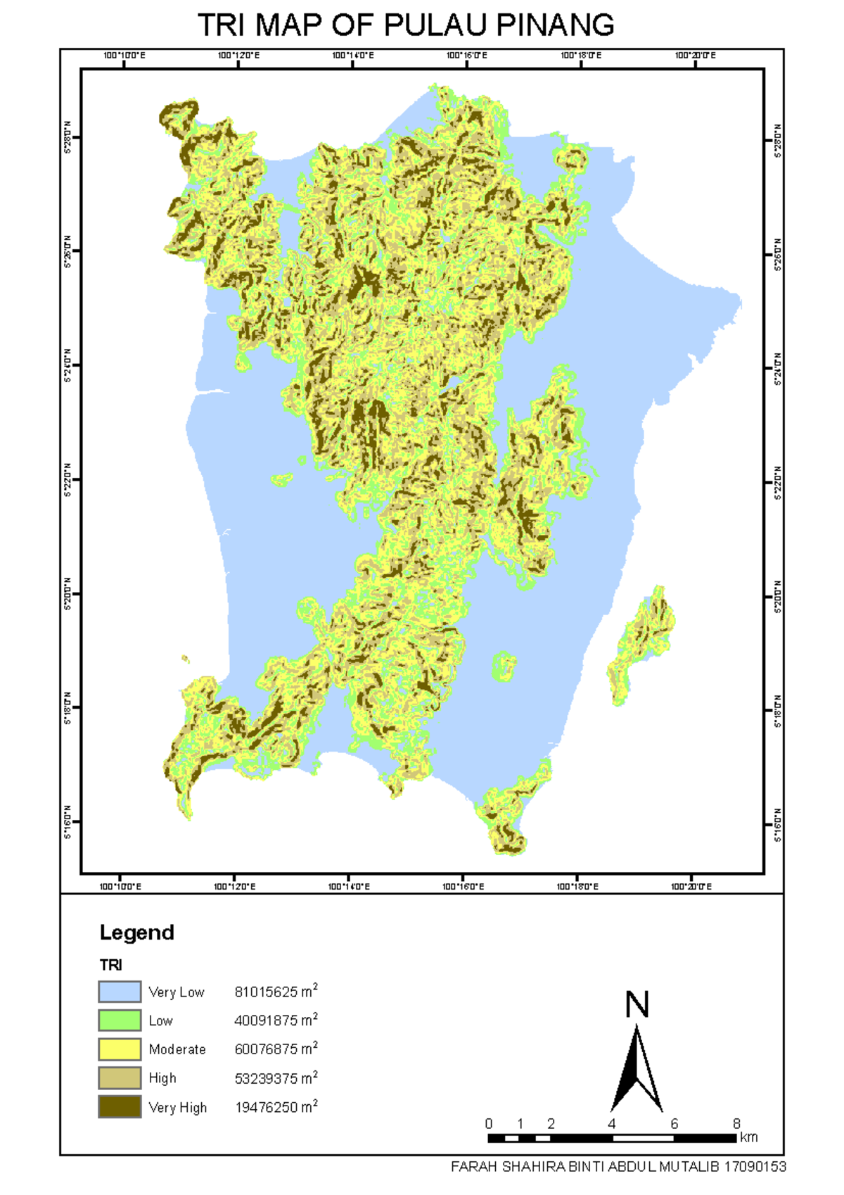 TRI Map - Summary gis application in geoscience - ####### 100°20'0"E ...