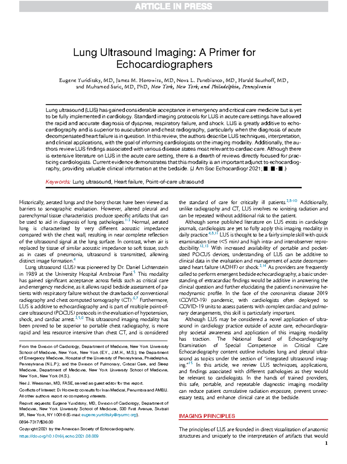 Lung us - echocardiography - Lung Ultrasound Imaging: A Primer for ...
