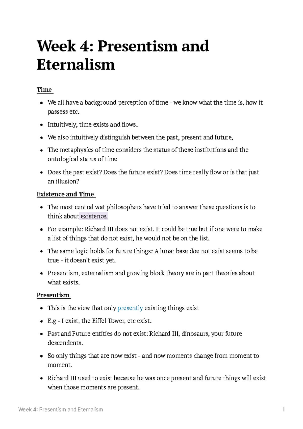 Presentism and Eternalism - Intuitively, time exists and flows. We also ...