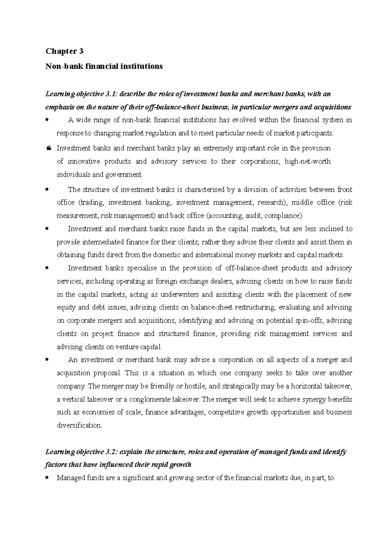 Non Bank Institution Chapter 3 Non Bank Financial Institutions