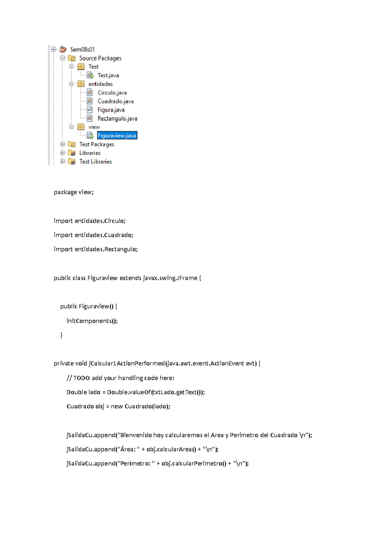 S08.s2 - Resolver ejercicios - package view; import entidades; import ...