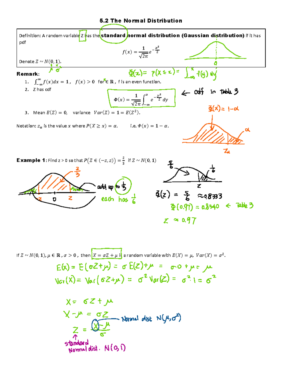 5.2 normal dist - Homework practice review - 5 The Normal Distribution ...