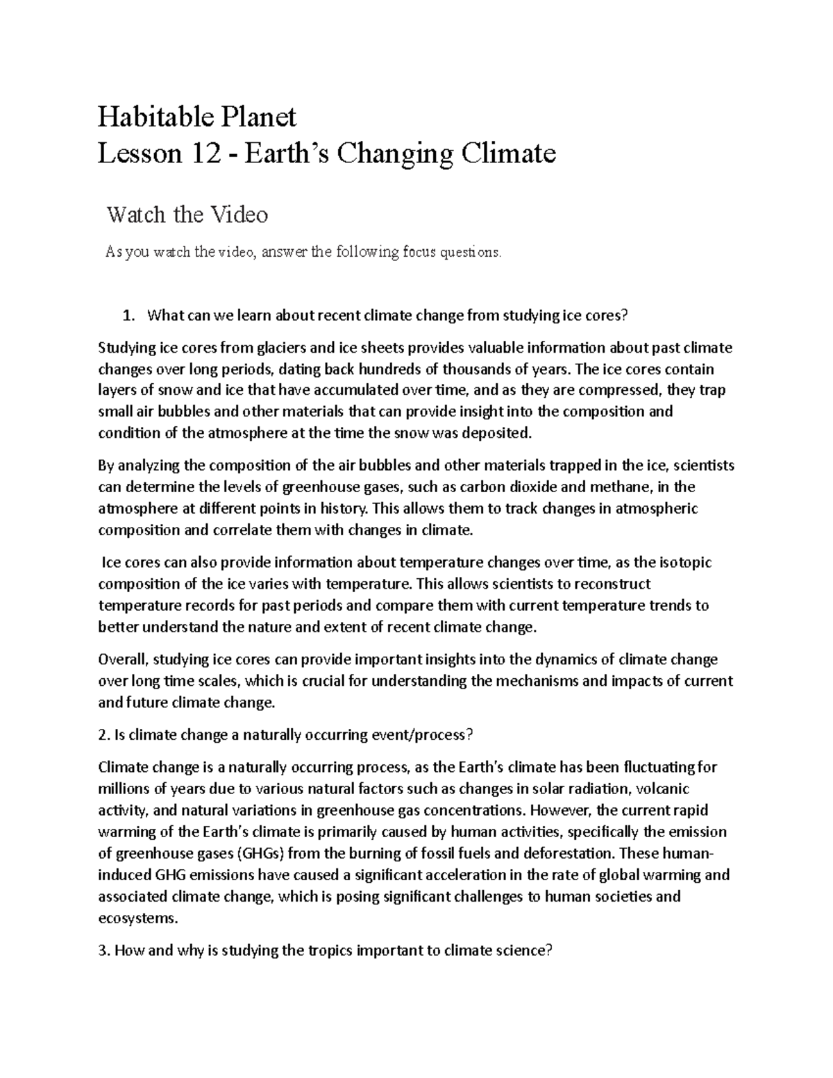 Brian Thomas Habitable Planet lesson 12 - Habitable Planet Lesson 12 ...