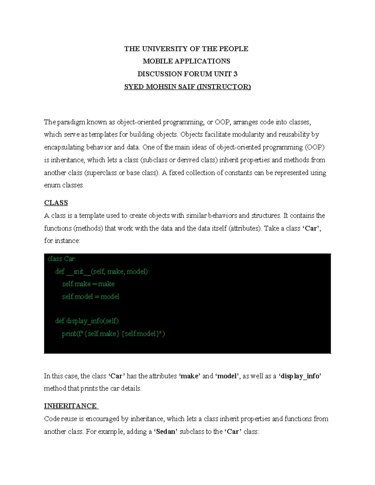 Discussion forum unit 3 - THE UNIVERSITY OF THE PEOPLE MOBILE ...