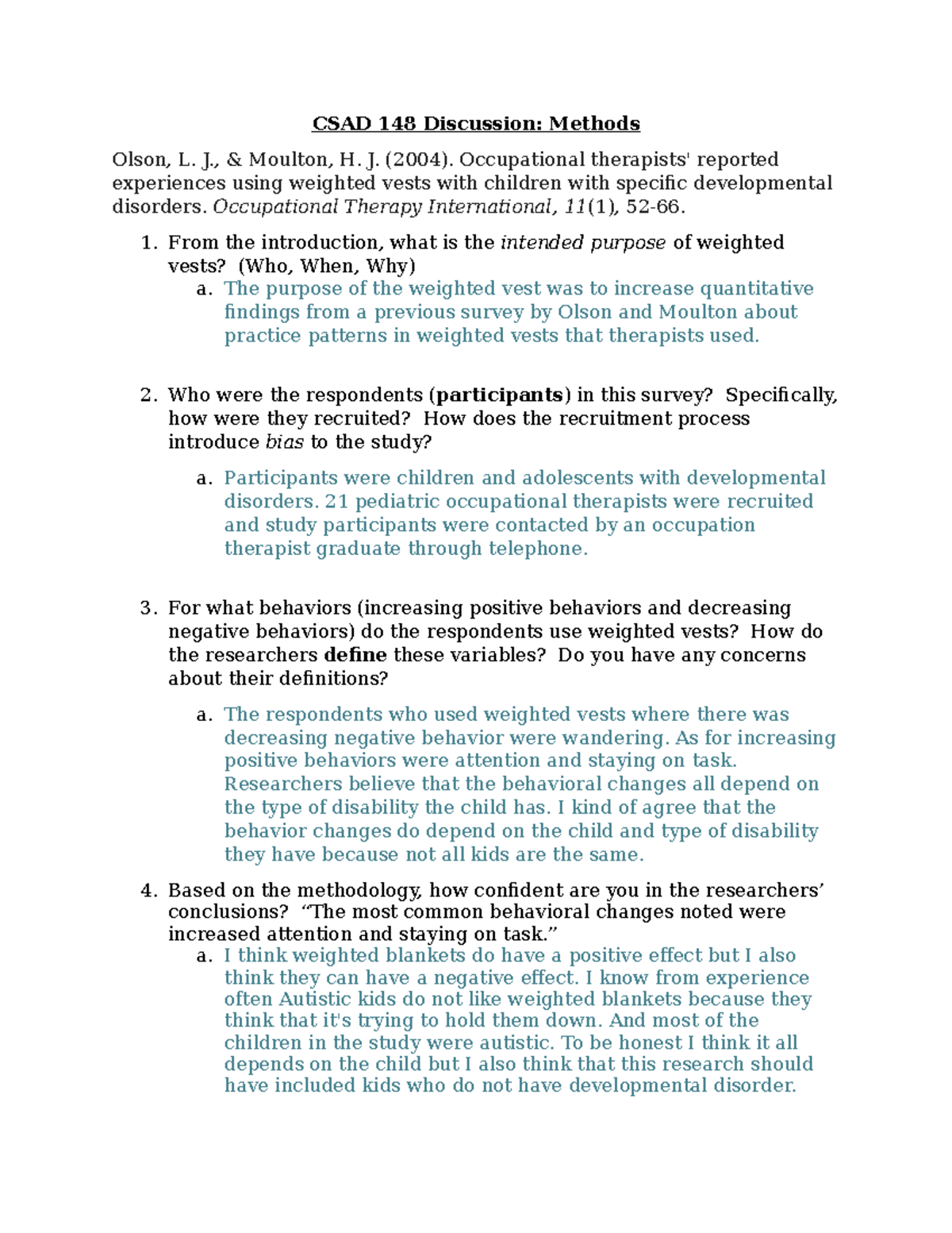 Discussion 9: Limitation and implication - CSAD 148 Discussion: Methods ...