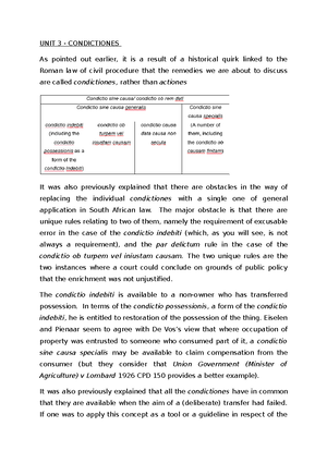 Part4(Condictiones Part C) - 5 Condictio sine causa specialis Eiselen ...