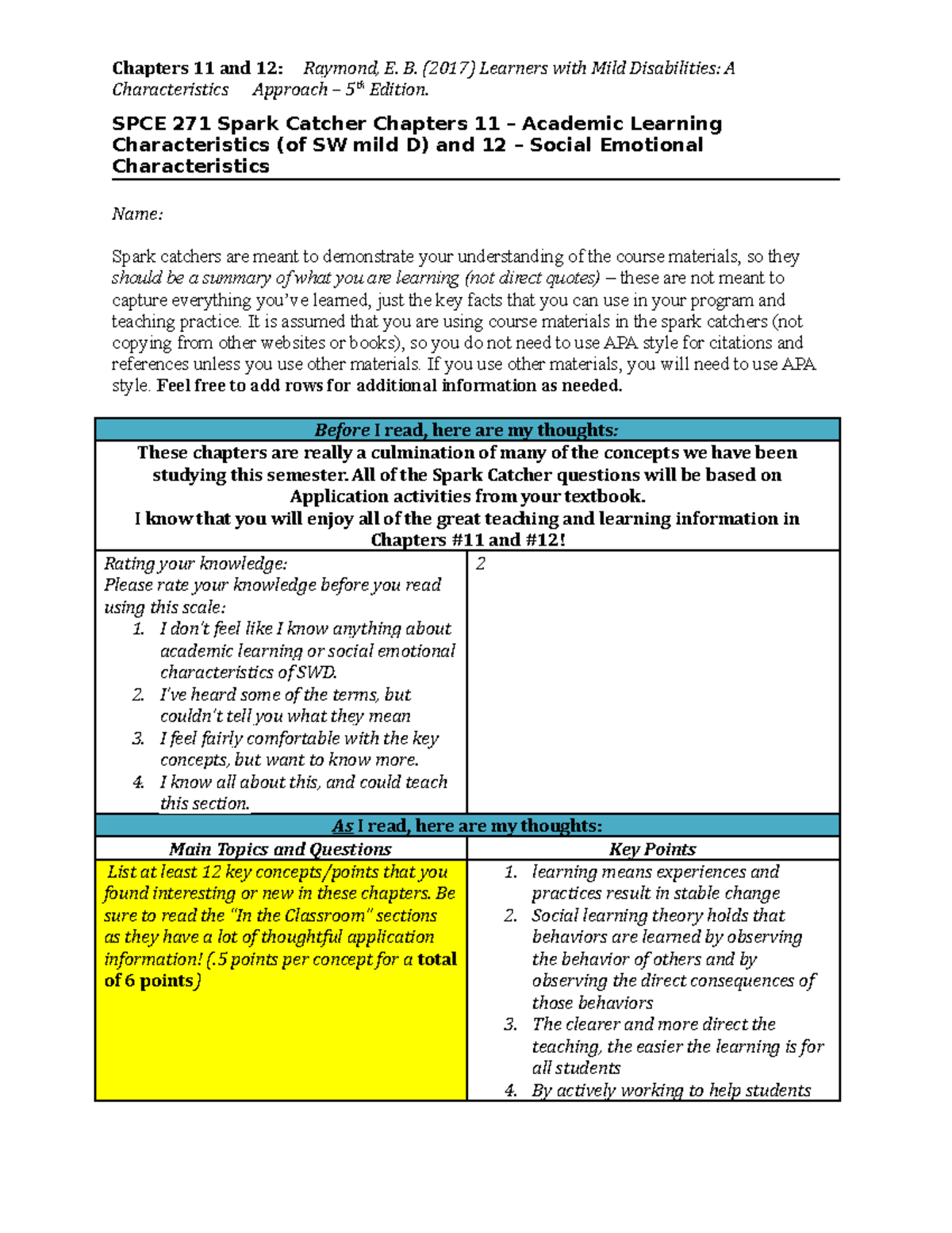Case SPCE 271 Spark Catcher Chapters 11 and 12 - Chapters 11 and 12 ...