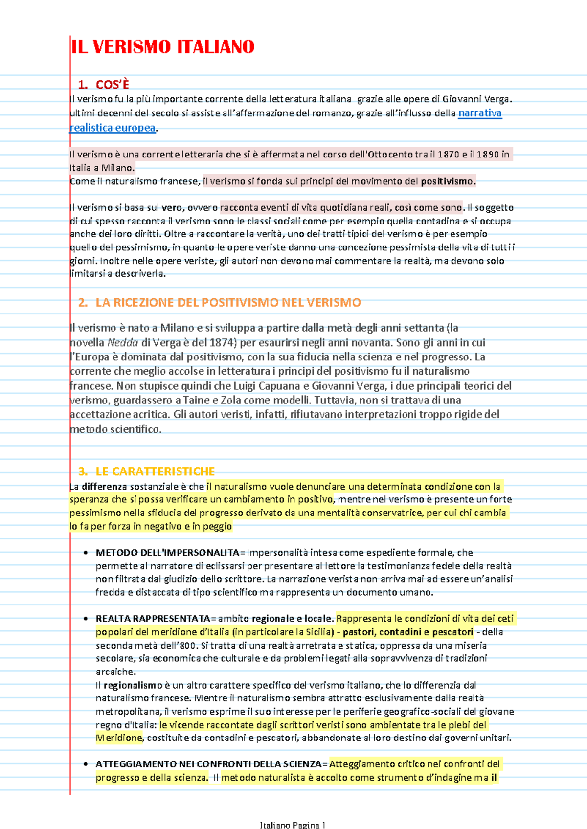 Il verismo Italiano - autori, opere, analisi - 1. COS’È Il verismo fu ...