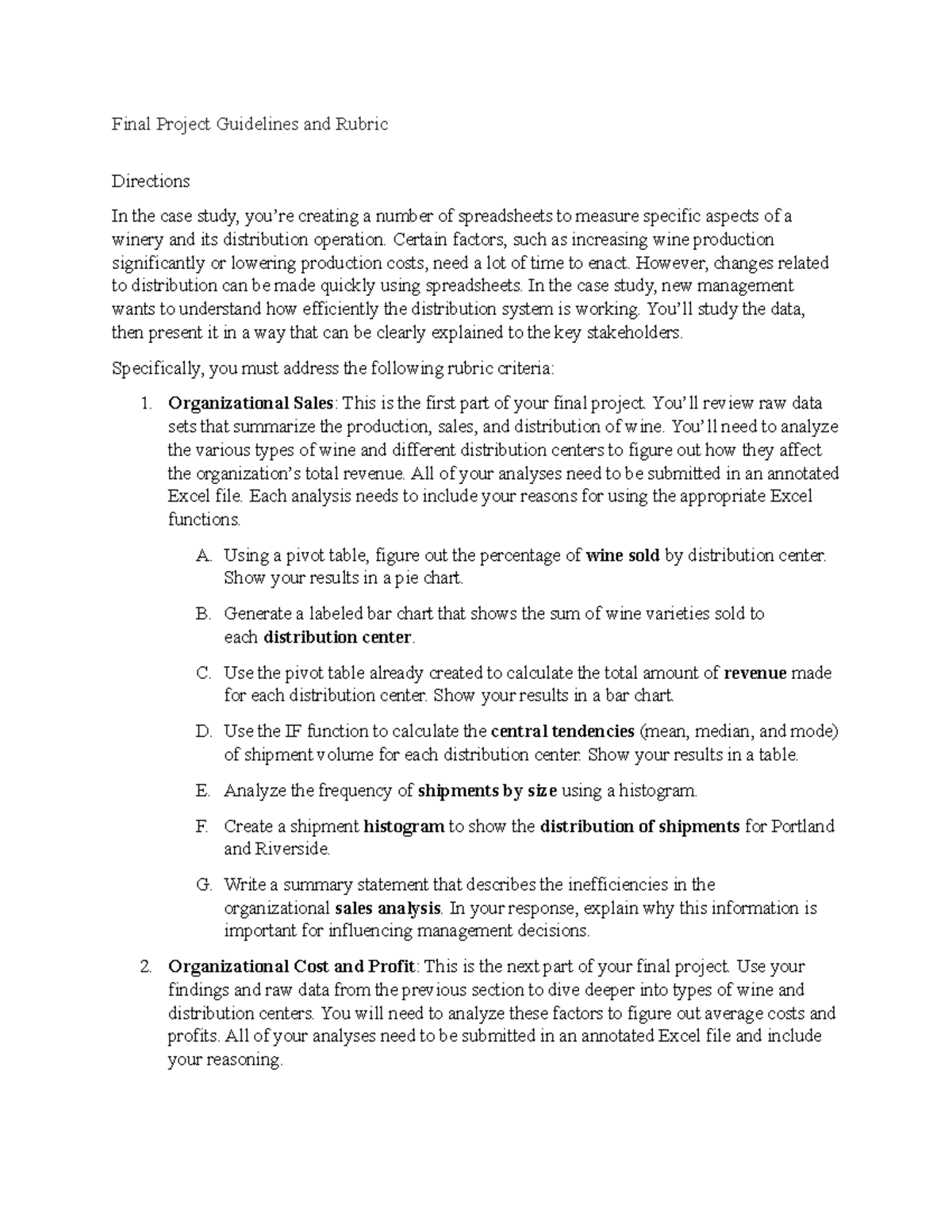 Final Project Guidelines and Rubric - Final Project Guidelines and ...