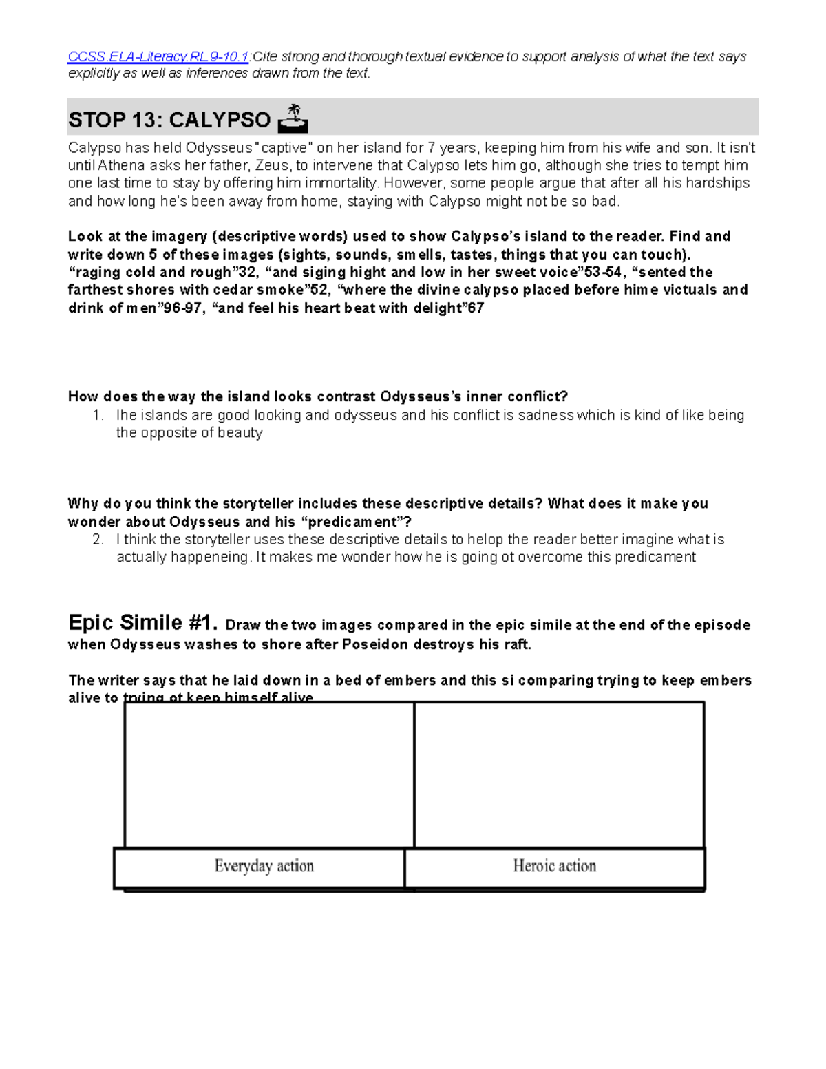 Calypso- study guide - iiuw4 dfhjsgv hsf. wviwr - CCSS.ELA-Literacy.RL ...