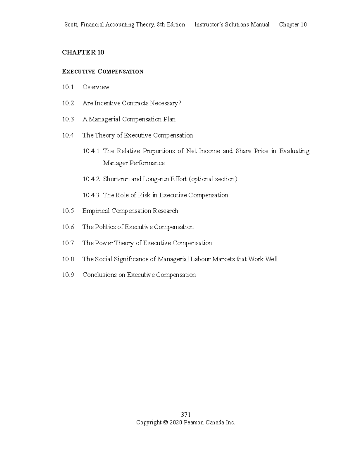 Scott 8e ism ch10 - 1111 - CHAPTER 10 EXECUTIVE COMPENSATION 10 Overview 10 Are Incentive ...