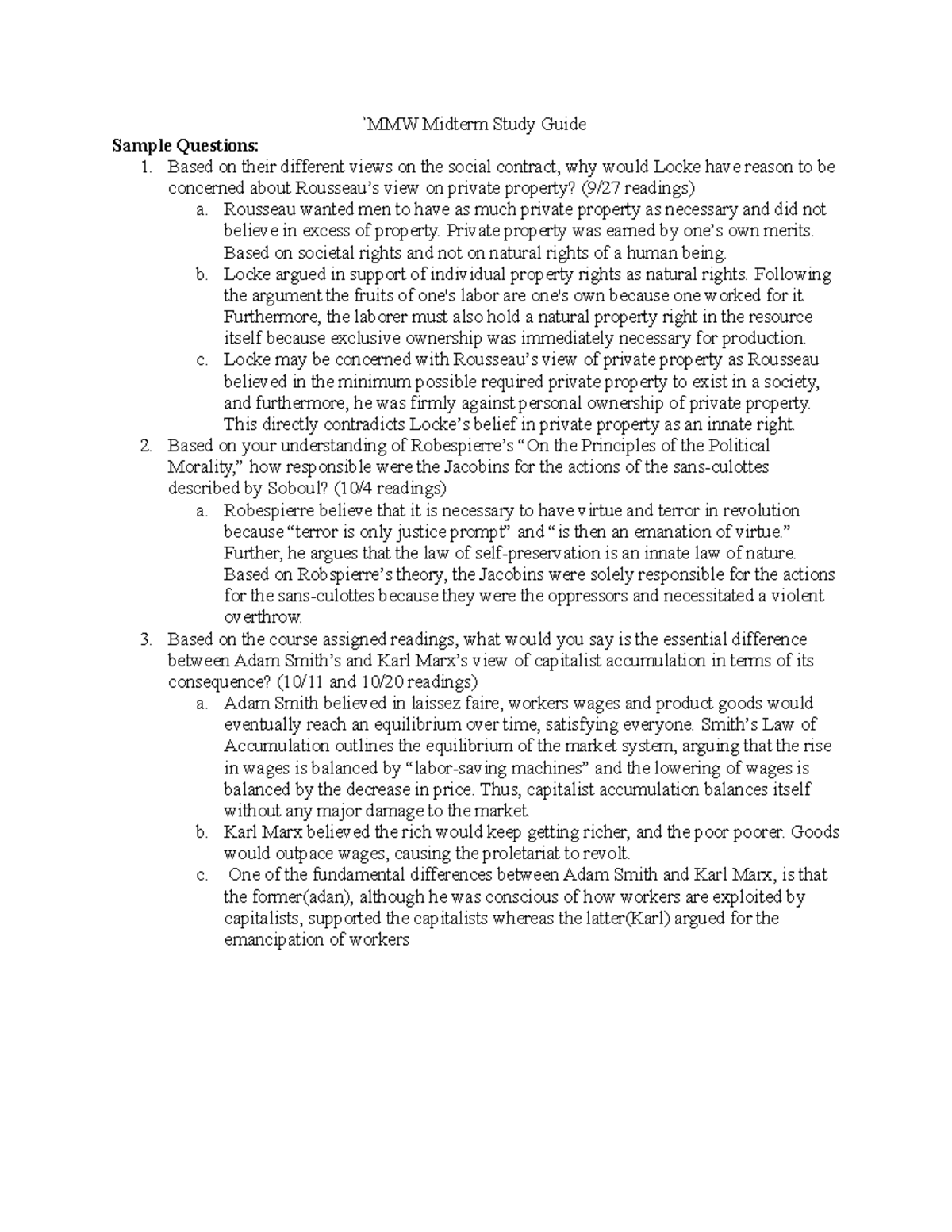 MMW 14 Midterm Study Guide - `MMW Midterm Study Guide Sample Questions ...
