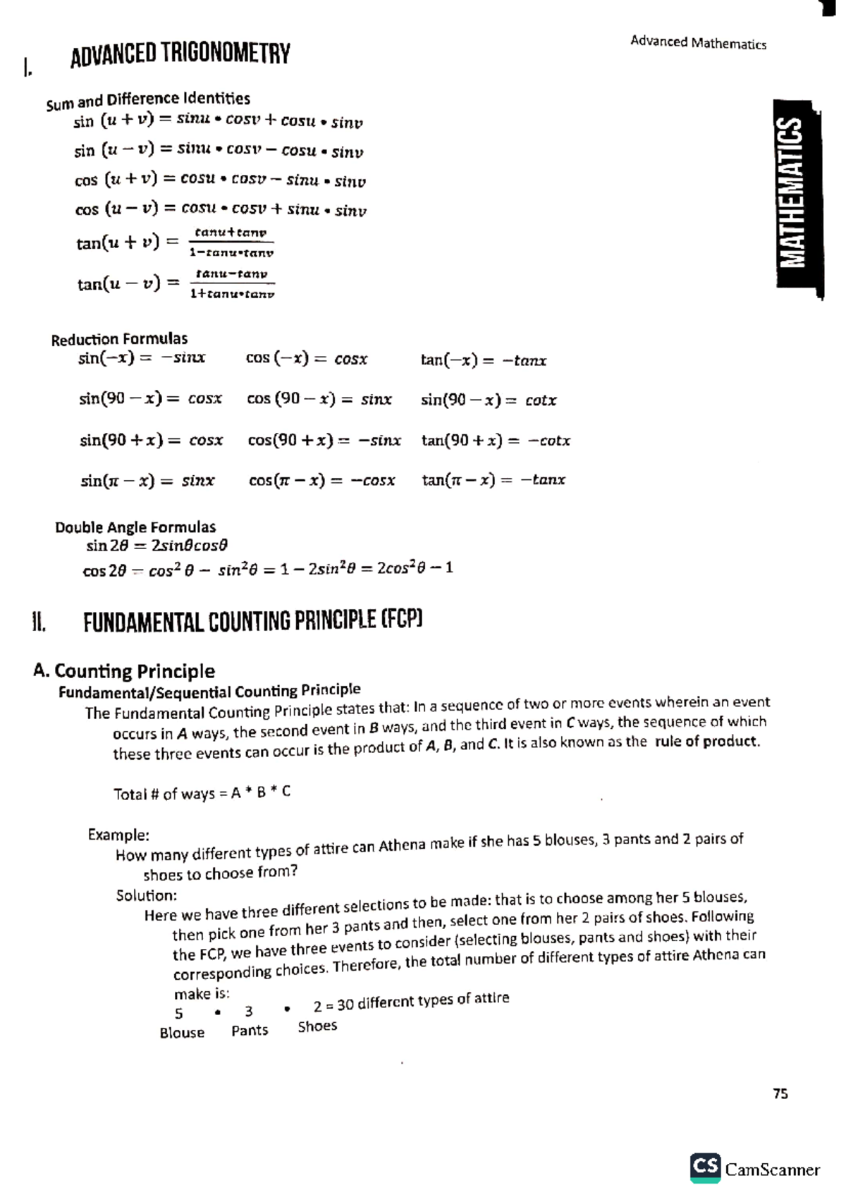 Advance Trigonometry - Chemical Engineering - Studocu