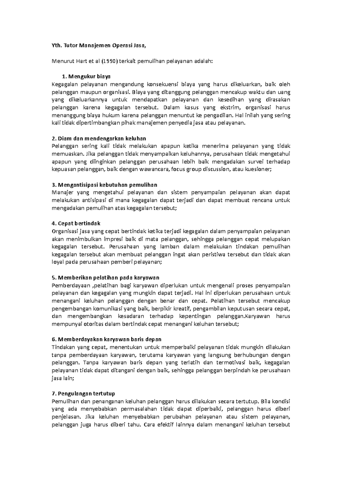 Diskusi 3 Manajemen Operasi Jasa (Landa) - Yth. Tutor Manajemen Operasi ...