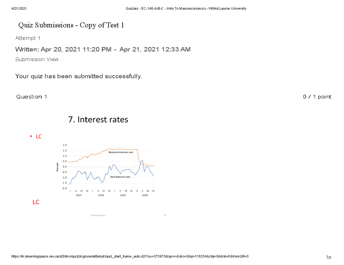 Final exam - EC-140-A-B-C - Intro To Macroeconomics - Wilfrid Laurier ...