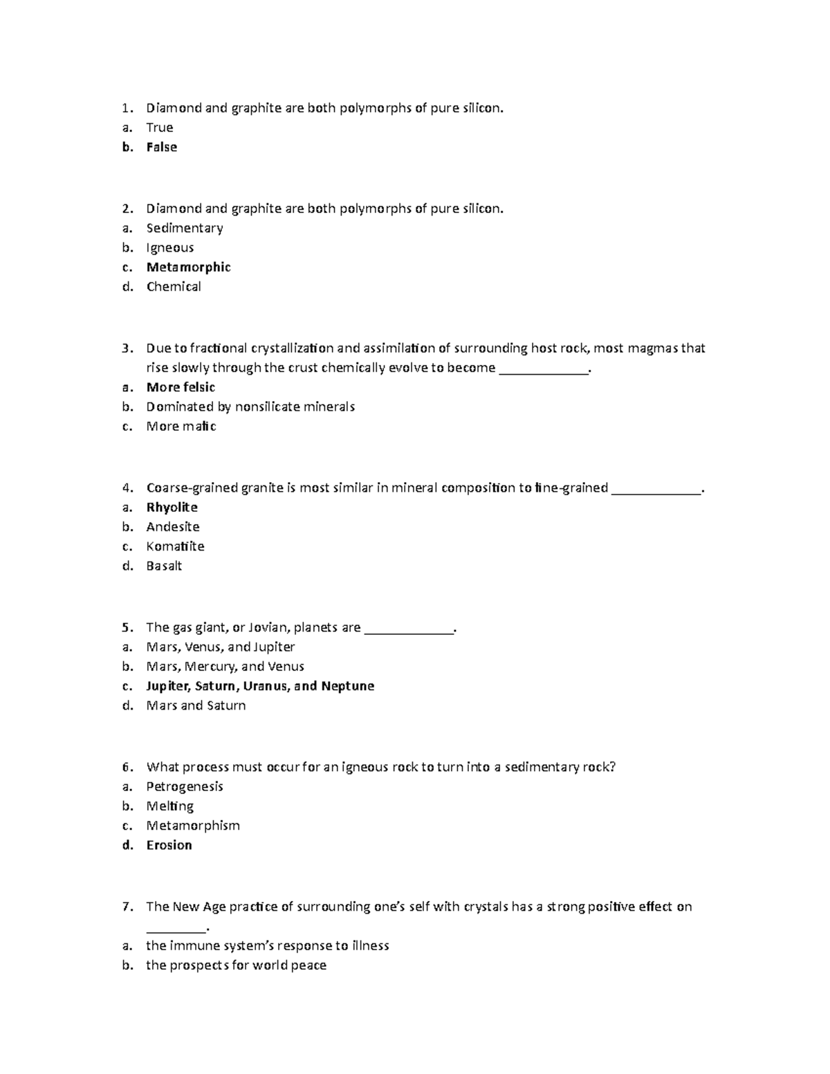 Geology - Exam 1 - Part 2 - Assignment 1 Part 2 - Diamond and graphite ...