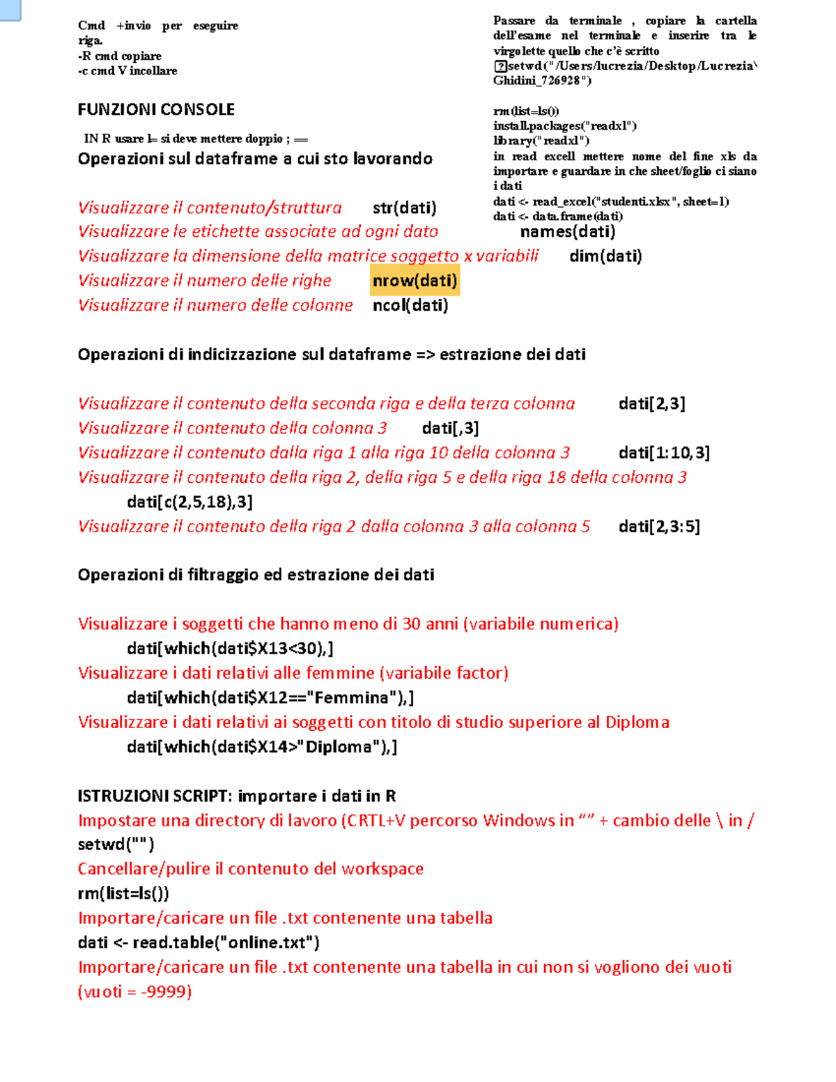 Wordpad Script - Appunti contenenti quasi tutte le formule utilizzate ...