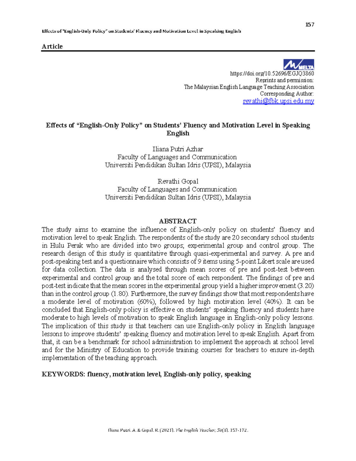 Global 1 - eop - Effects of “English-Only Policy” on Students’ Fluency ...