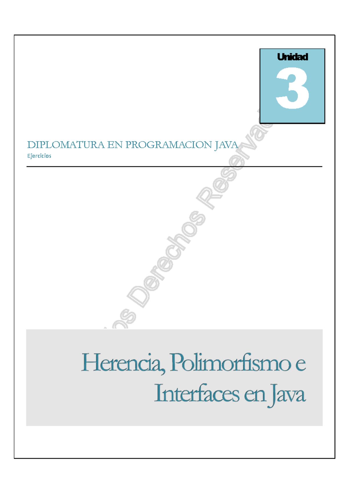 Unidad 03- Ejercicios- CapÍtulo 06 - Unidad 3 DIPLOMATURA EN PROGRAMACION JAVA Ejercicios - Studocu