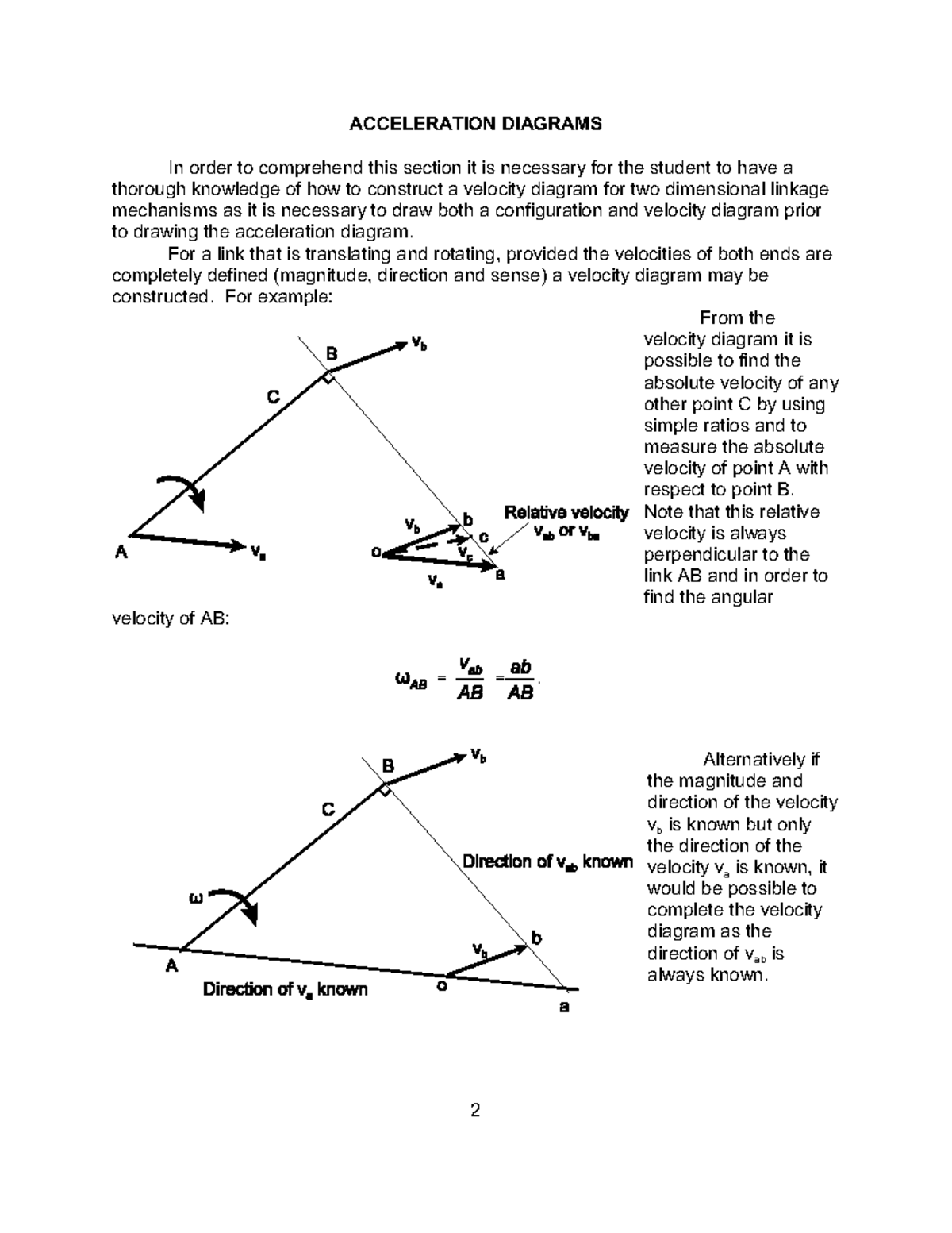 THMC301 - Text Book - ACCELERATION DIAGRAMS In order to comprehend this ...