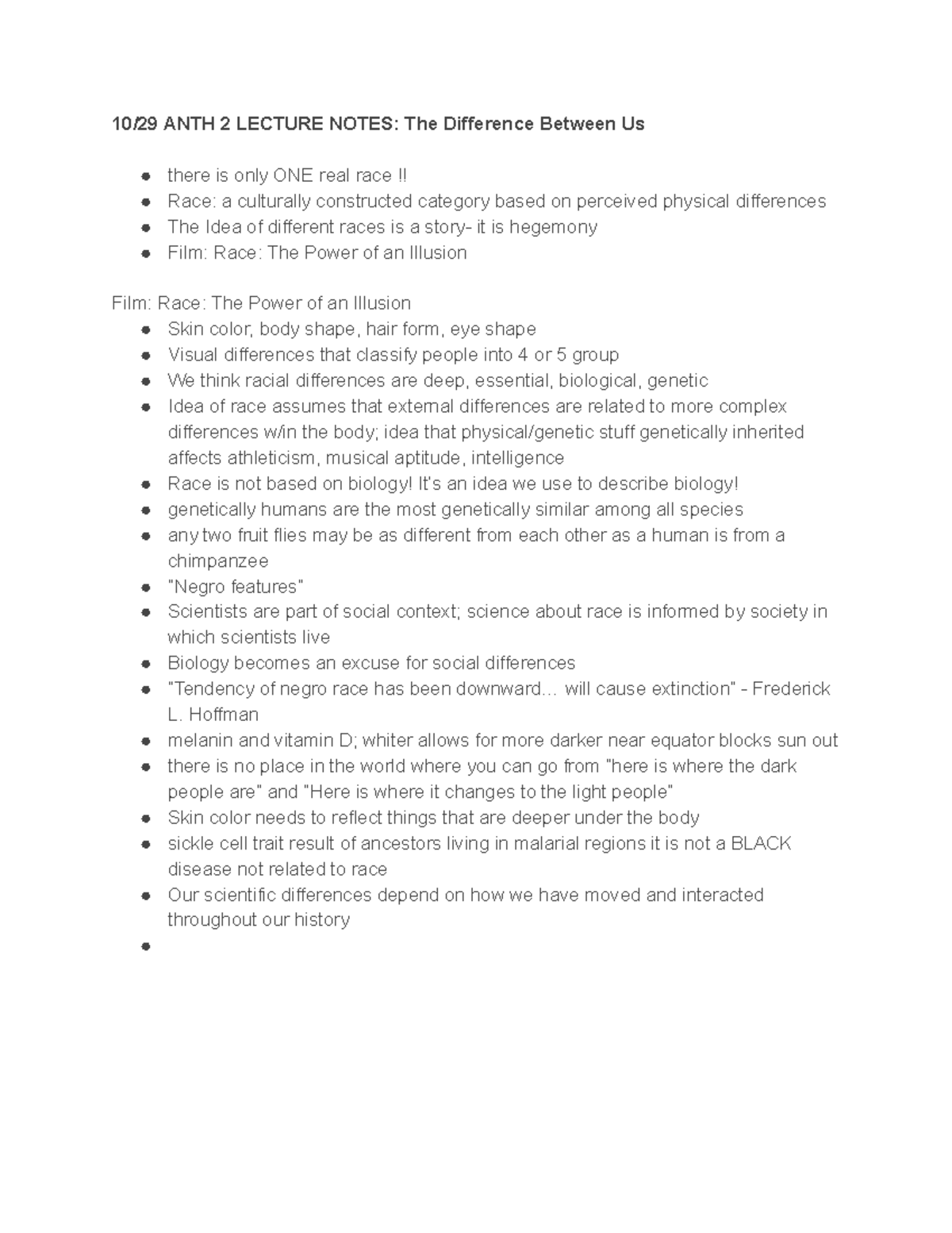 10 29 ANTH 2 Lecture Notes - ANTH2 - UC Santa Barbara - Studocu