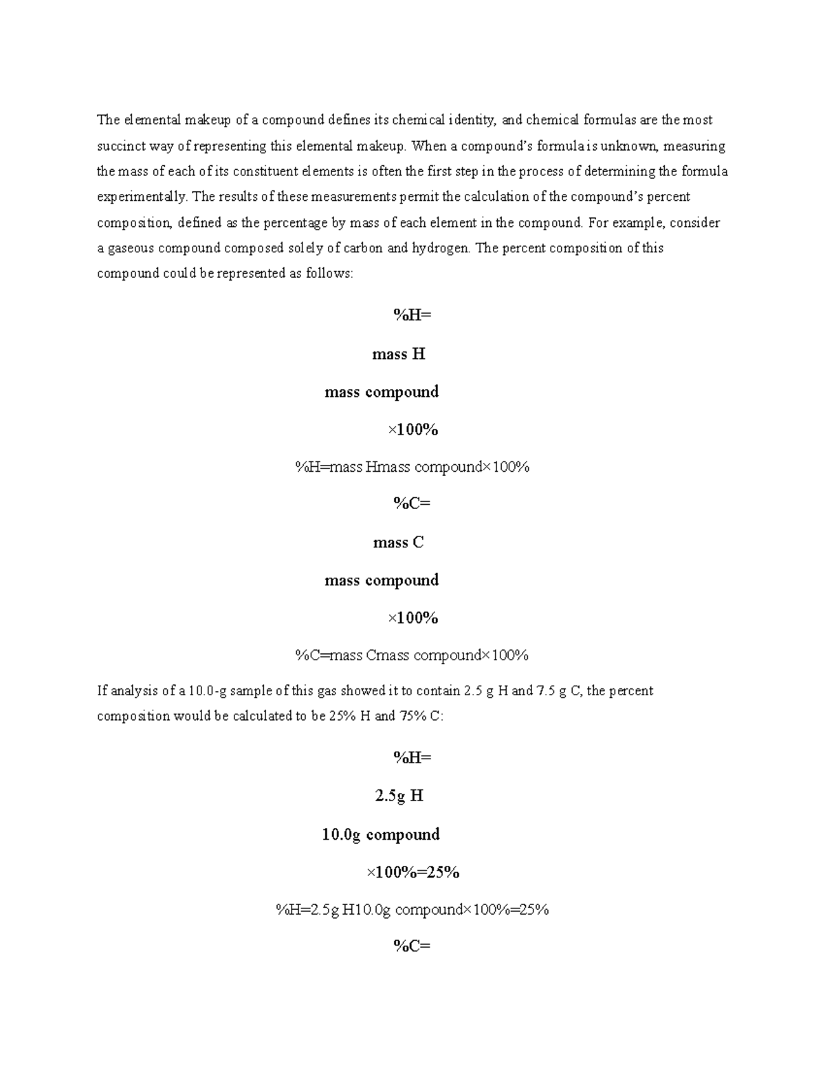 CHEM 101 Lecture 15 - The elemental makeup of a compound defines its ...