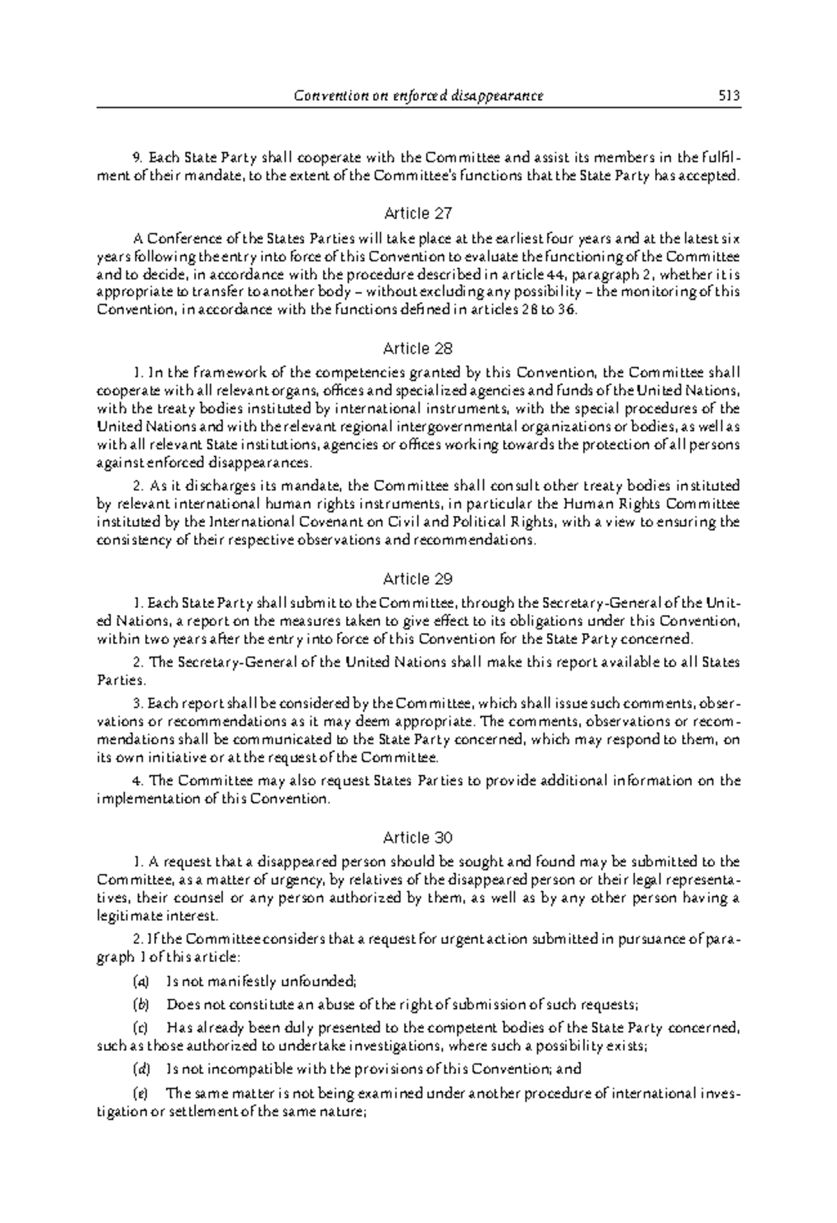 Book 1-177 - n/a - Convention on enforced disappearance 513 Each State ...