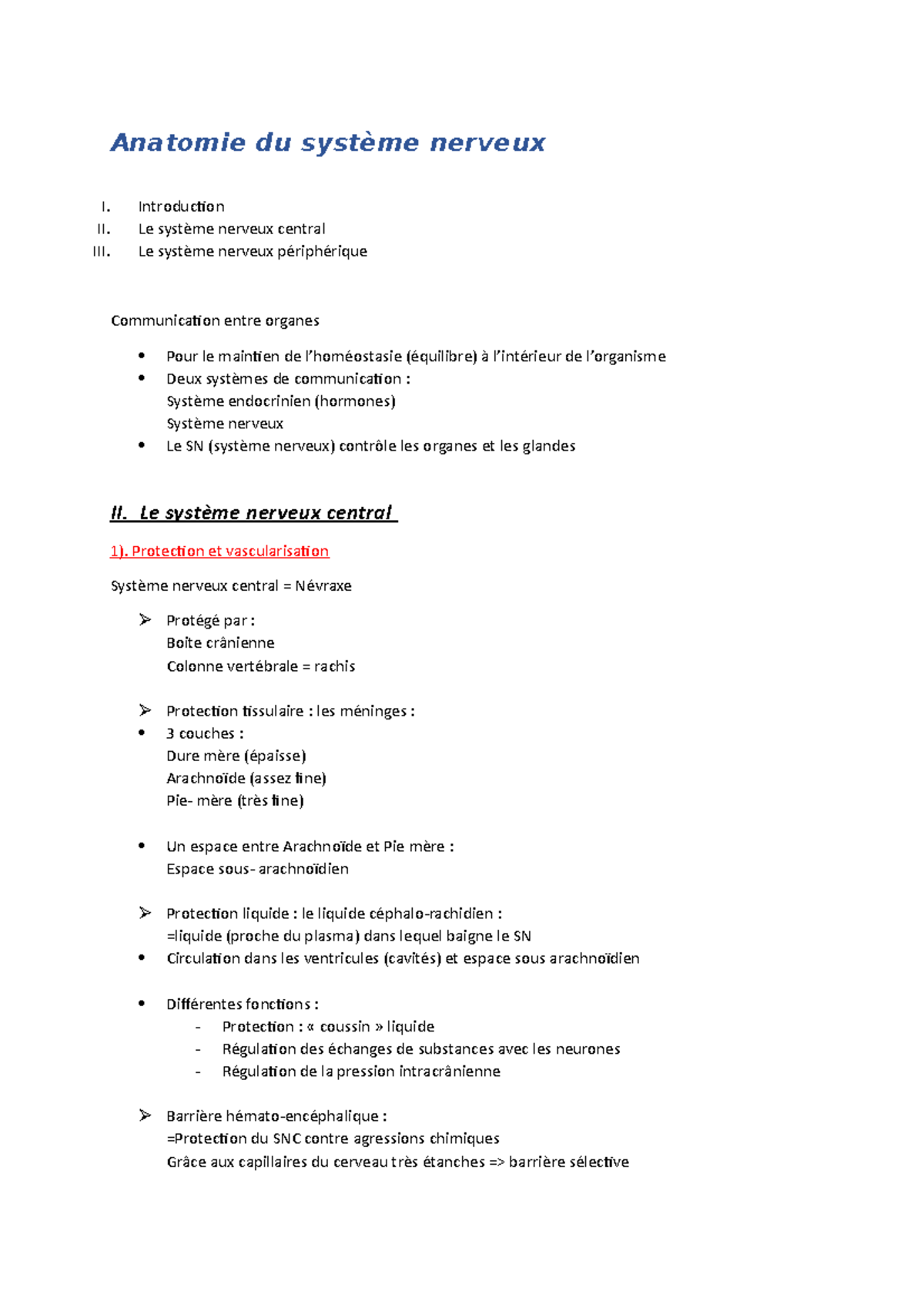 Anatomie fonctionnelle du système nerveux - Anatomie du système nerveux ...
