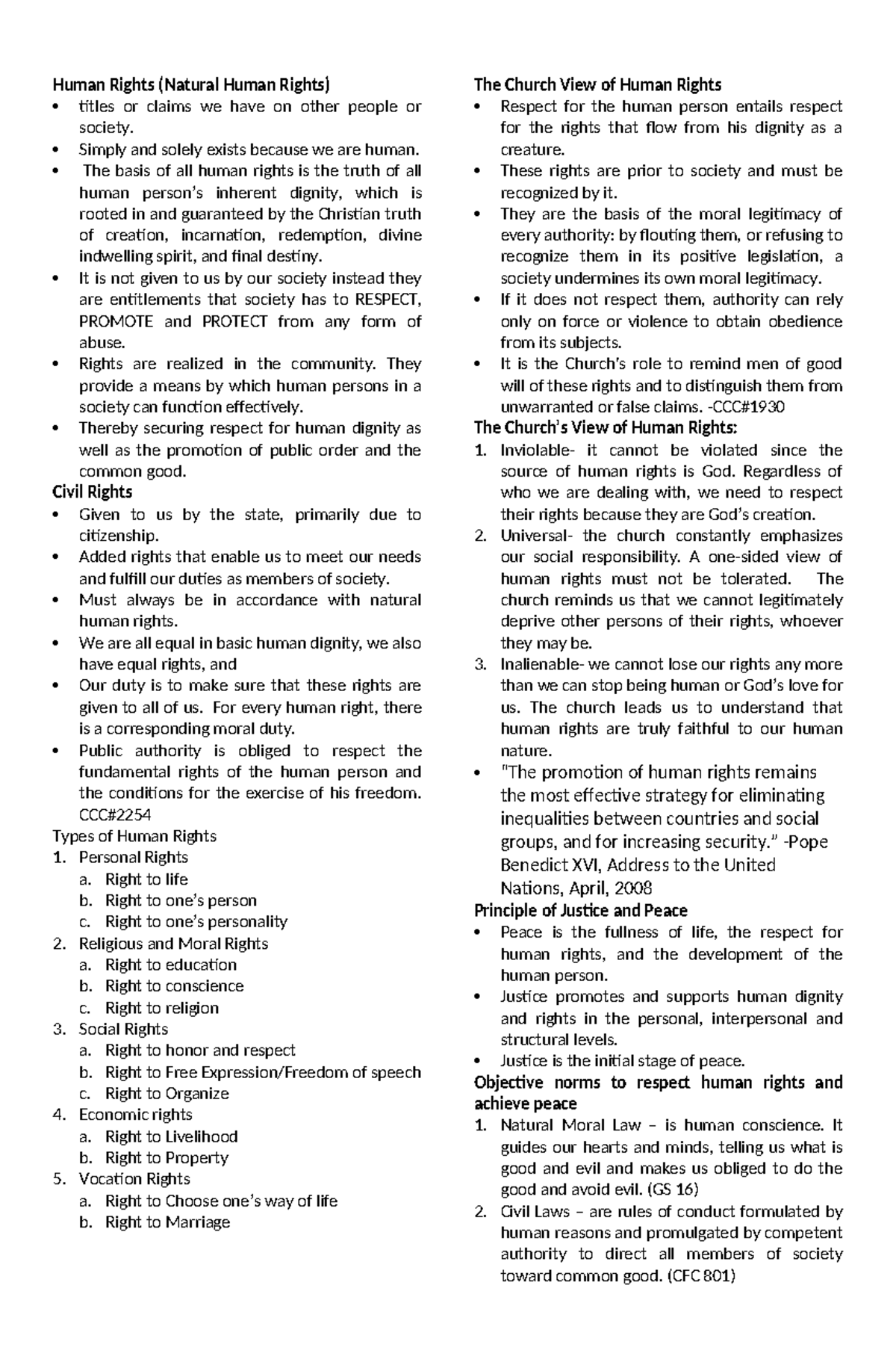 CLE 10 Reviever 3rd Term - Human Rights (Natural Human Rights) titles ...