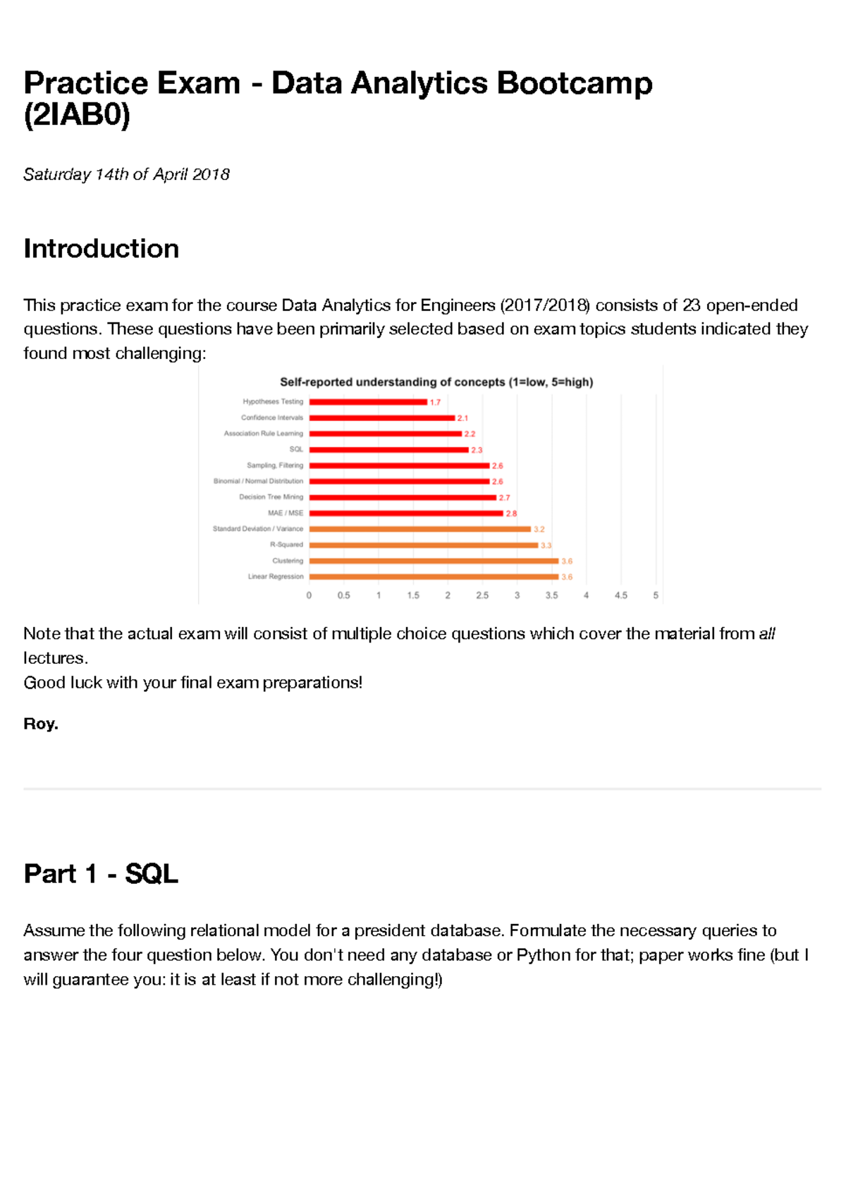 PRACTICE EXAM - Data Analytics Bootcamp (2IAB0) - Practice Exam - Data ...