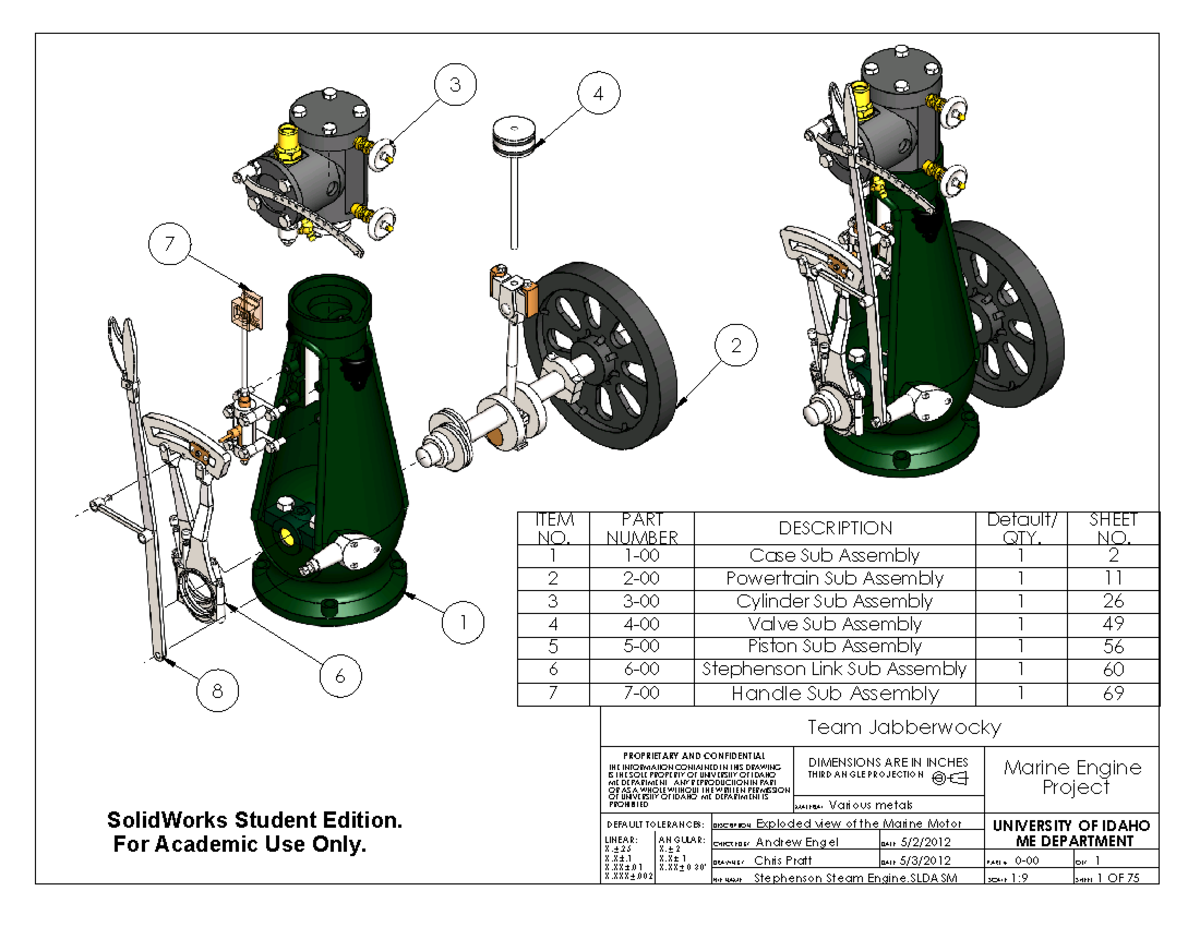 Drawing Portfolio - 3 2 4 1 7 6 8 ITEM NO. PART NUMBER DESCRIPTION ...