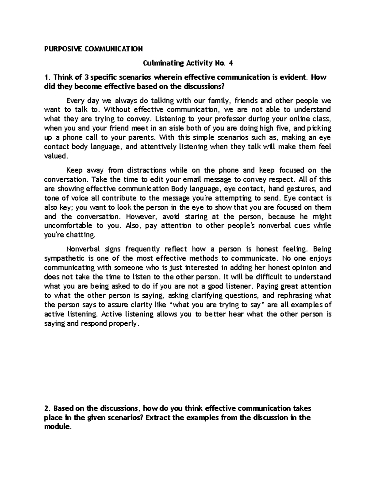 Culminating Activity 4 - PURPOSIVE COMMUNICATION Culminating Activity ...
