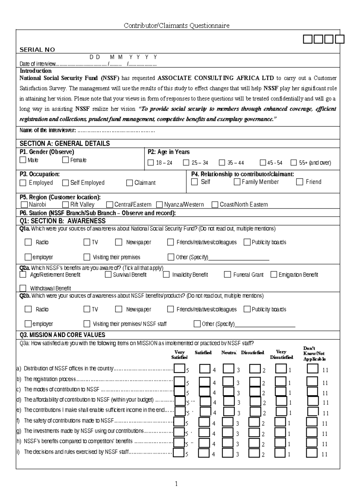 NSSF CSS tool - contributor - SERIAL NO D D M M Y Y Y Y Date of - Studocu