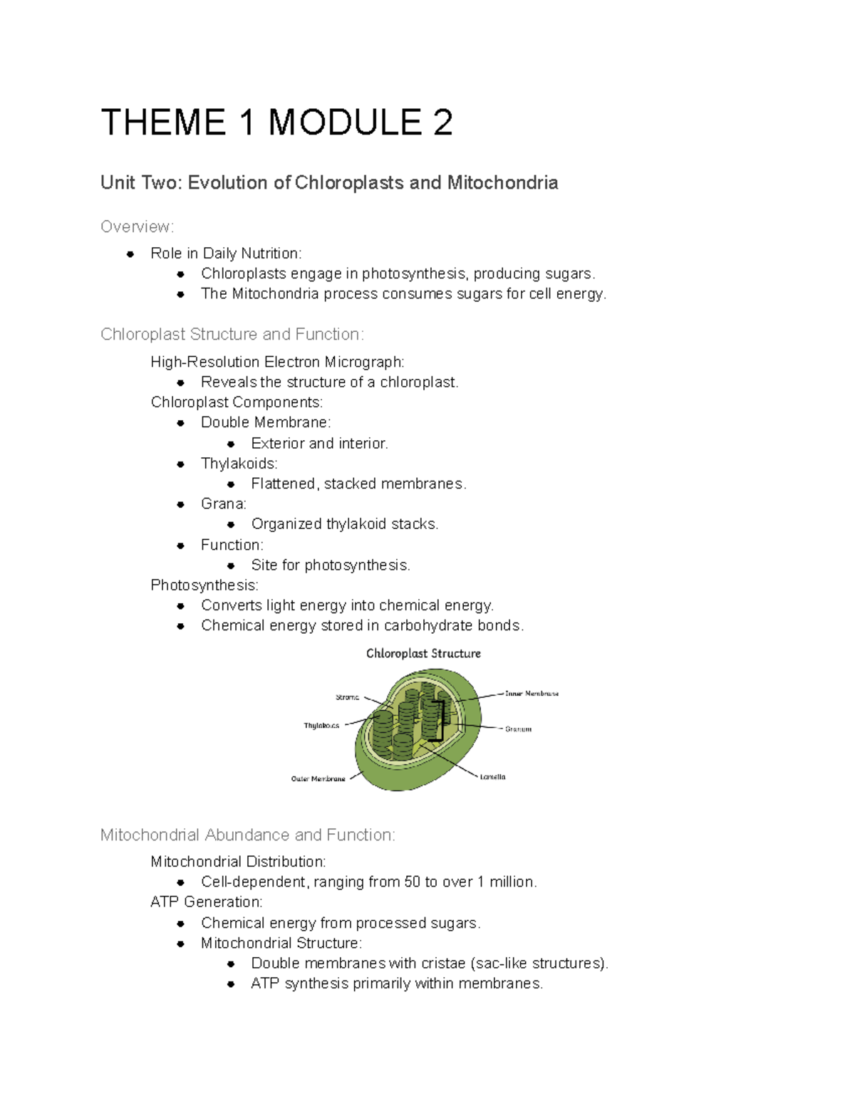 BIO 1A03 Example Notes - Summary Biology - THEME 1 MODULE 2 Unit Two ...