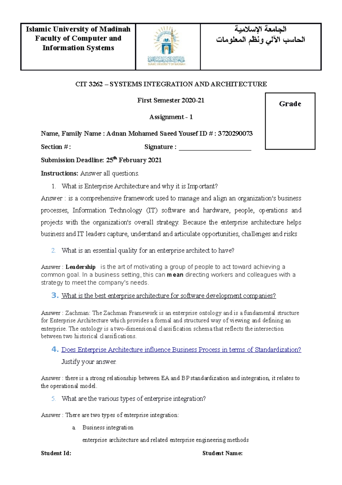 $HW 1 - this is a homework of 10 questions for the course SYSTEMS ...