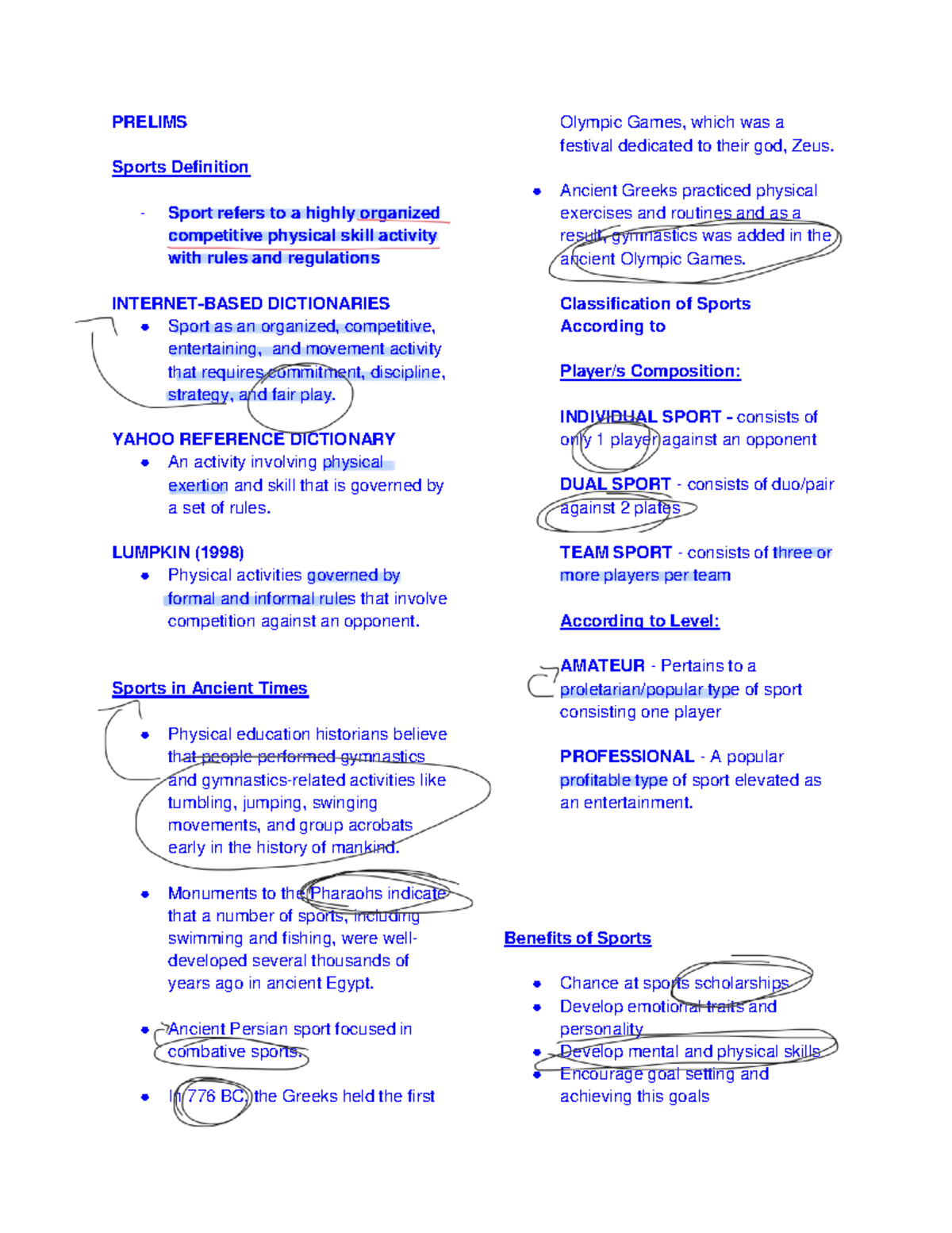 Physical- Education - reviewer for midterms - PRELIMS Sports Definition ...