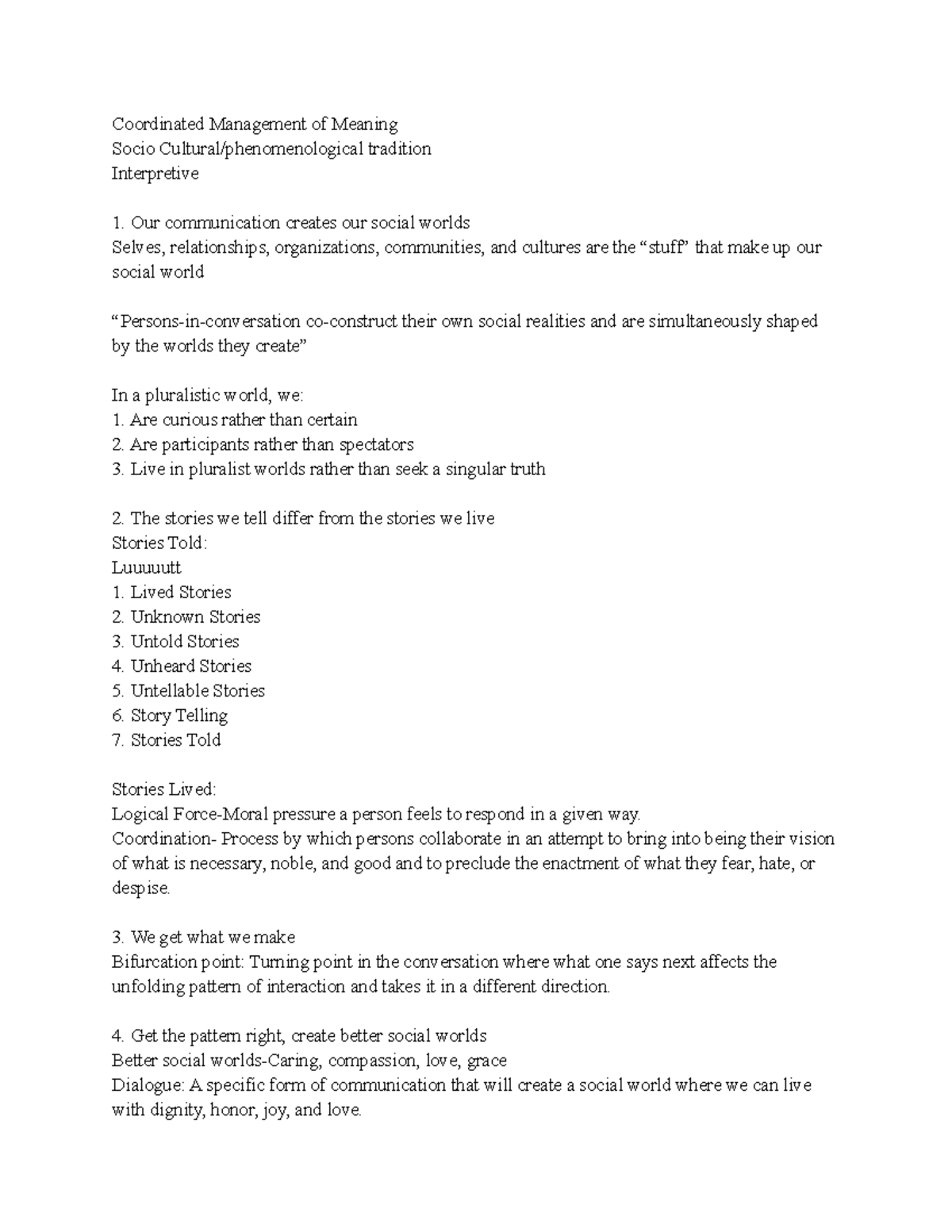 Comm 360 chapter 6 - assignments - Coordinated Management of Meaning ...