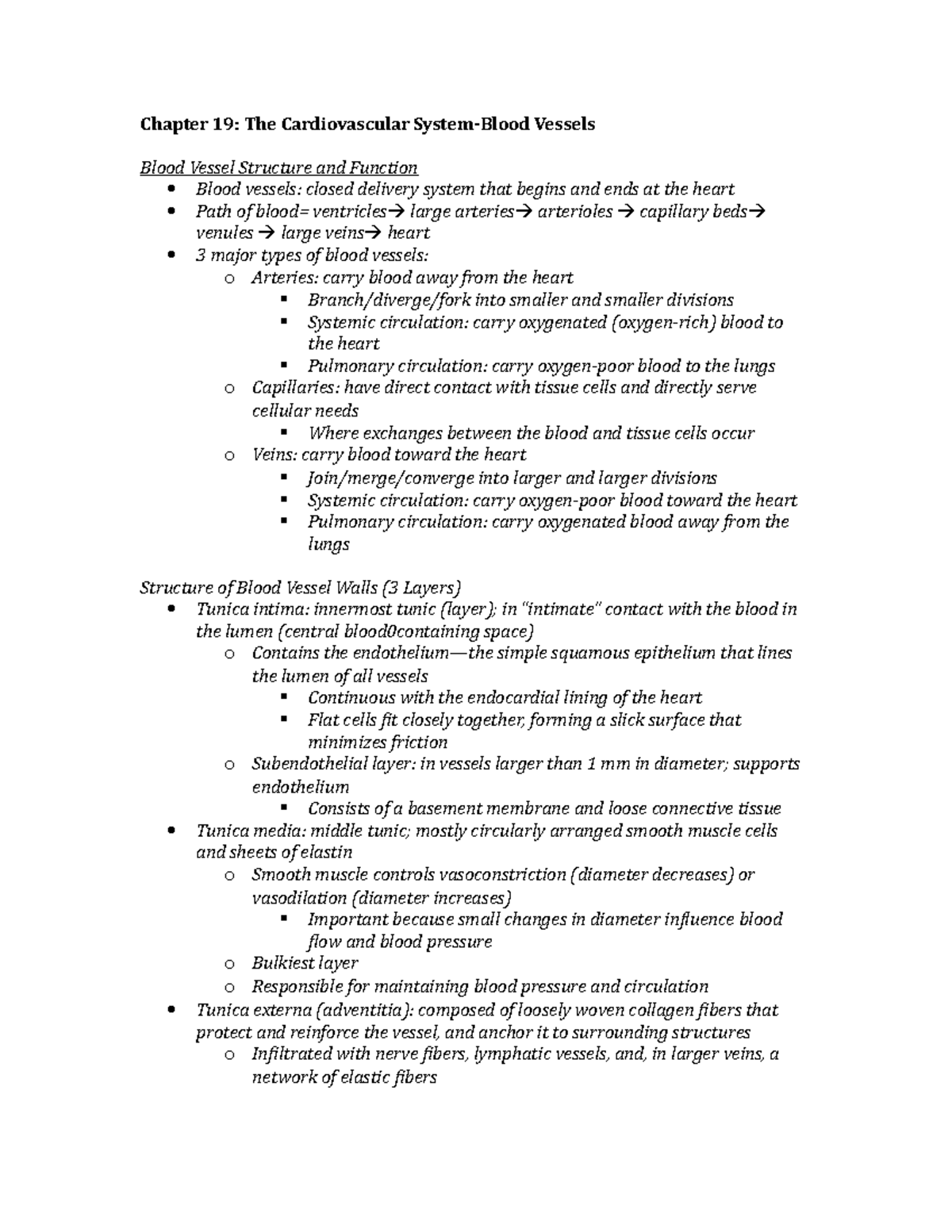 KAAP31- Ch19 Notes - Chapter 19: The Cardiovascular System-Blood ...