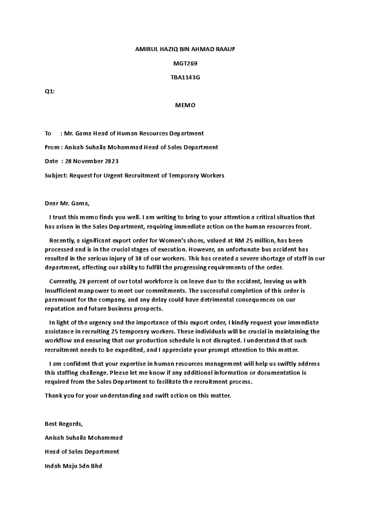 Amirul Haziq Bin Ahmad Raauf mgt269 tutorial chapter 3 1 - AMIRUL HAZIQ BIN AHMAD RAAUF MGT ...